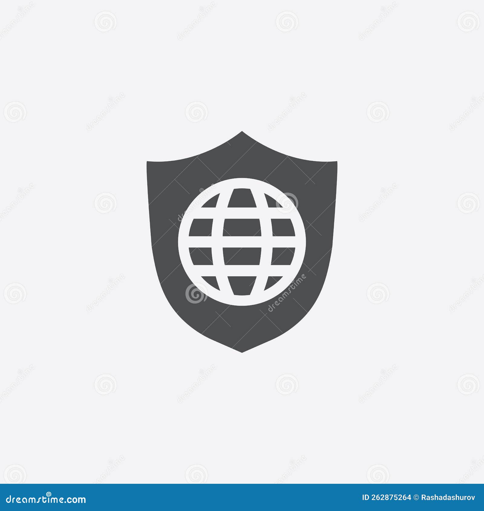 Globe And Shield, Cyber Security Concept. 3D Rendering, Global Network ...