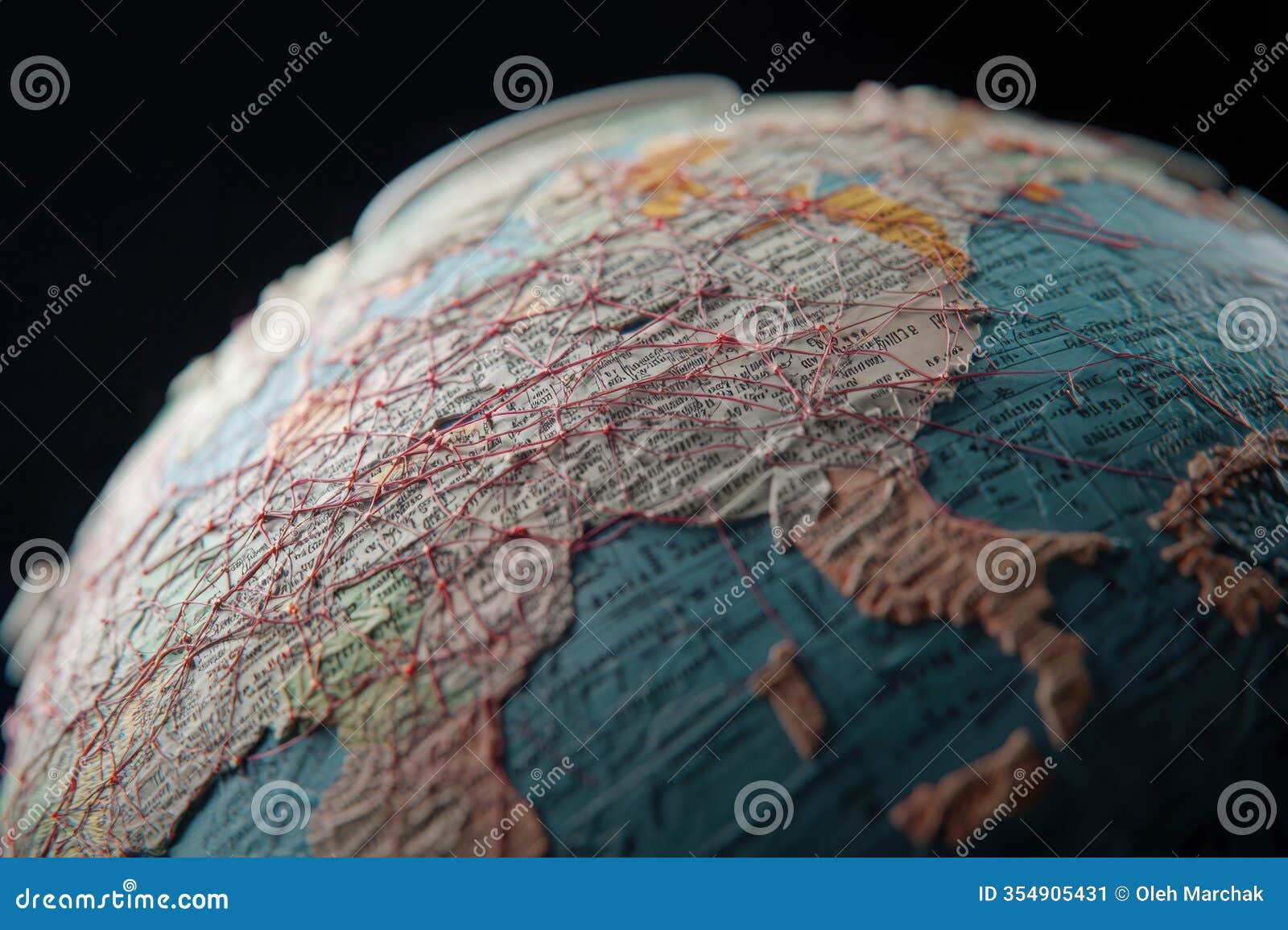 Globe Showcasing Interconnected Countries with Networks and Pathways ...
