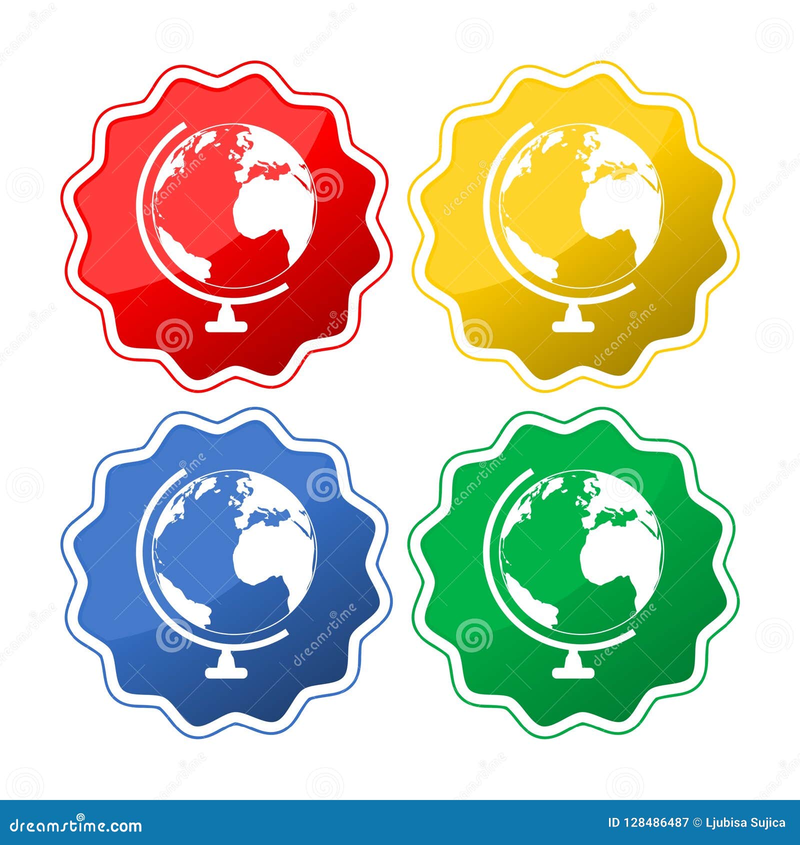 Globe Simple Vector Button, World Globe Icon School Education Stock ...