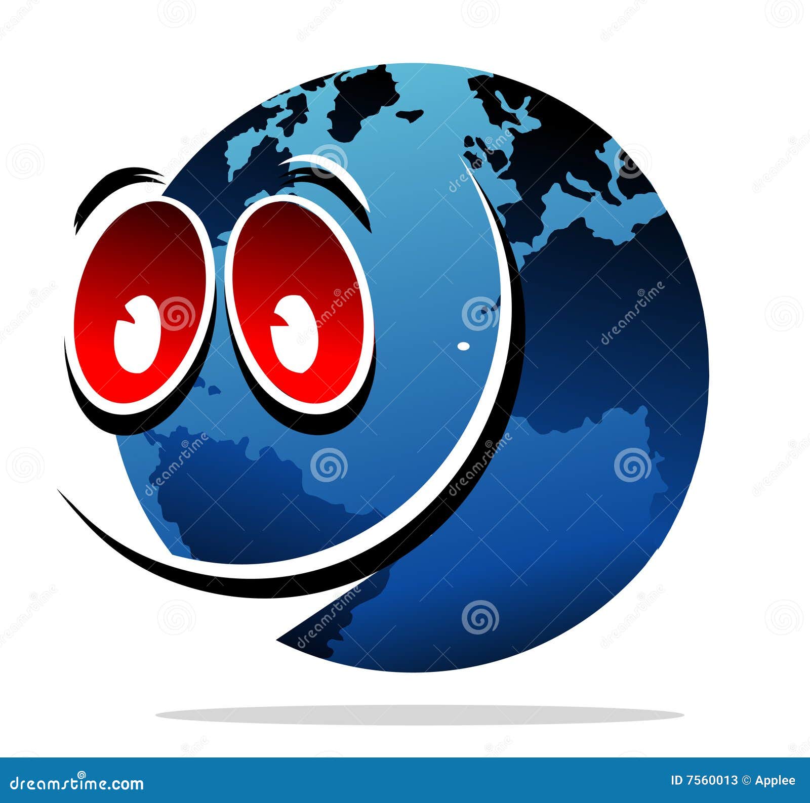 Globe smile stock vector. Illustration of global, hand - 7560013