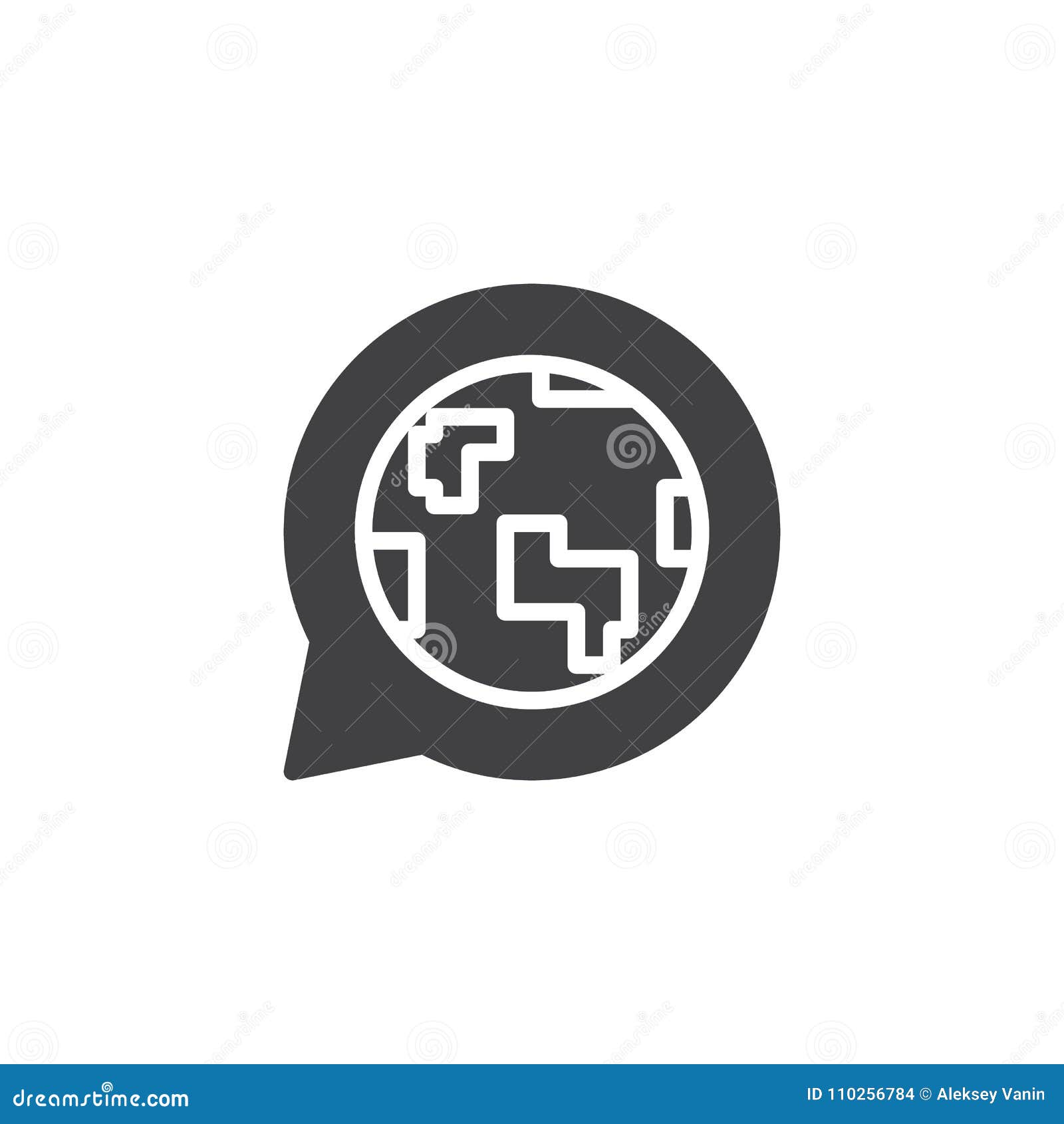 Globe in Speech Bubble Vector Icon Stock Vector - Illustration of ... Globe in Speech Bubble Vector Icon Stock Vector - Illustration of ...