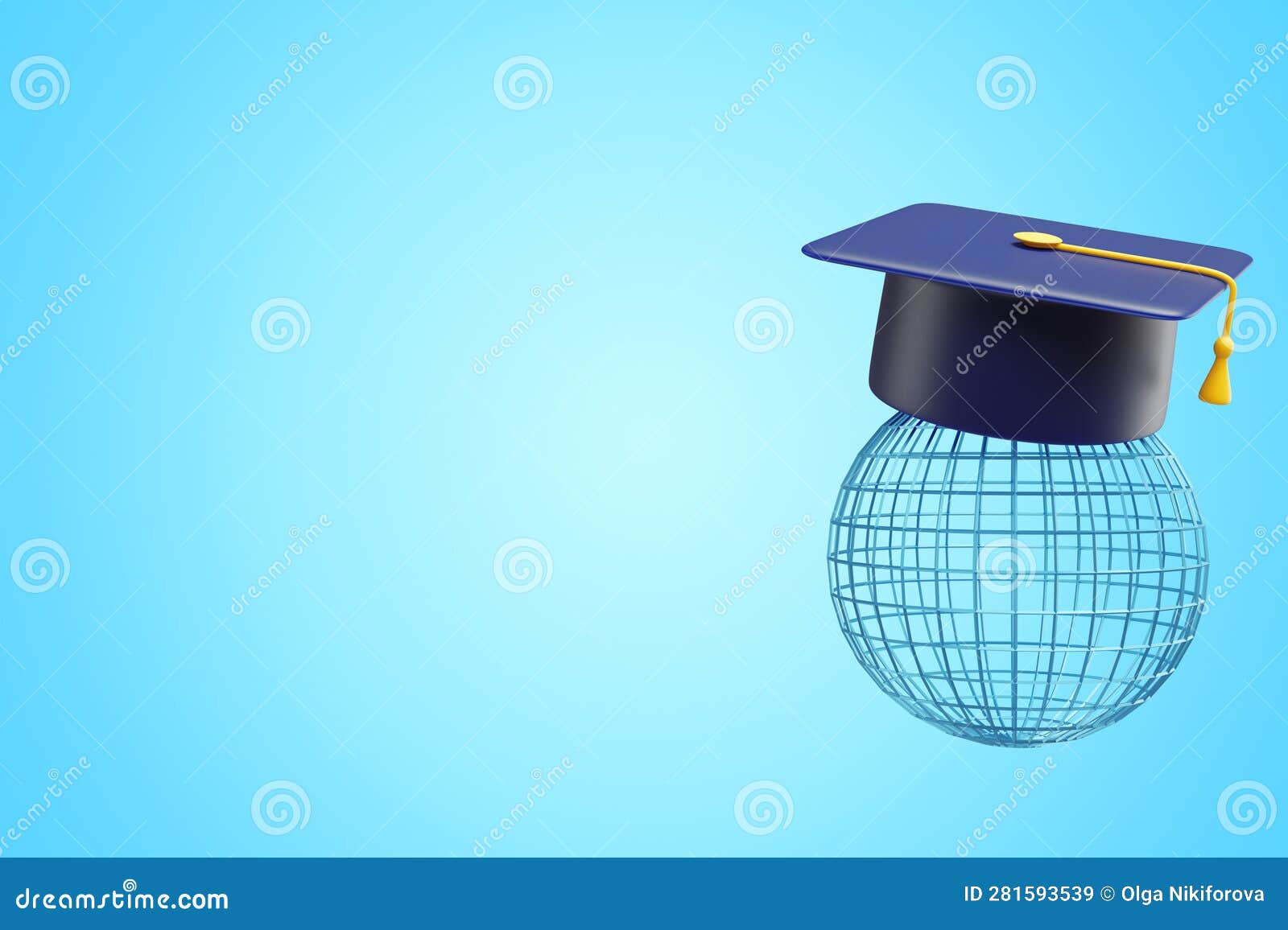 Globe Sphere in an Academic Graduation Cap. Stock Illustration ...