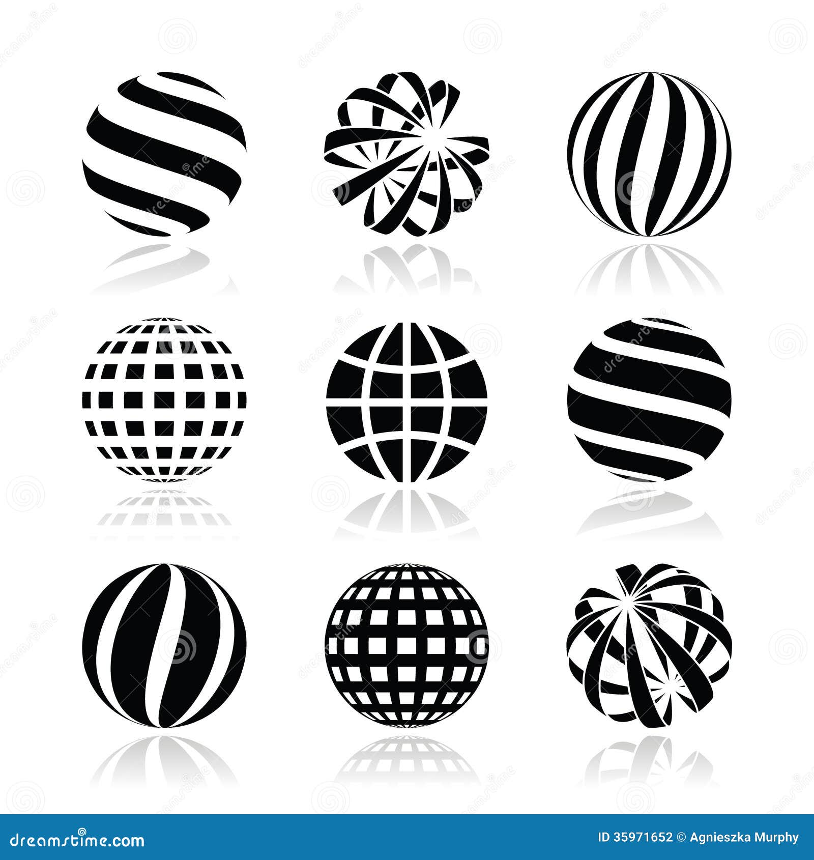 Globe Sphere, Earth Icons Set Stock Illustration - Illustration of ...