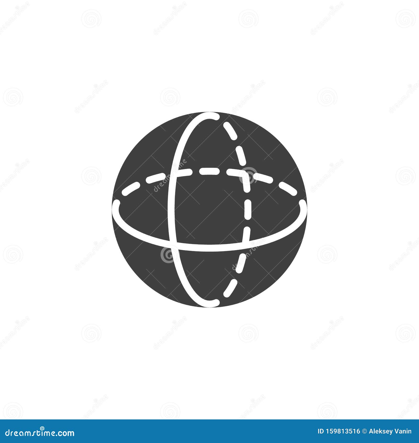 Globe sphere vector icon stock vector. Illustration of form - 159813516