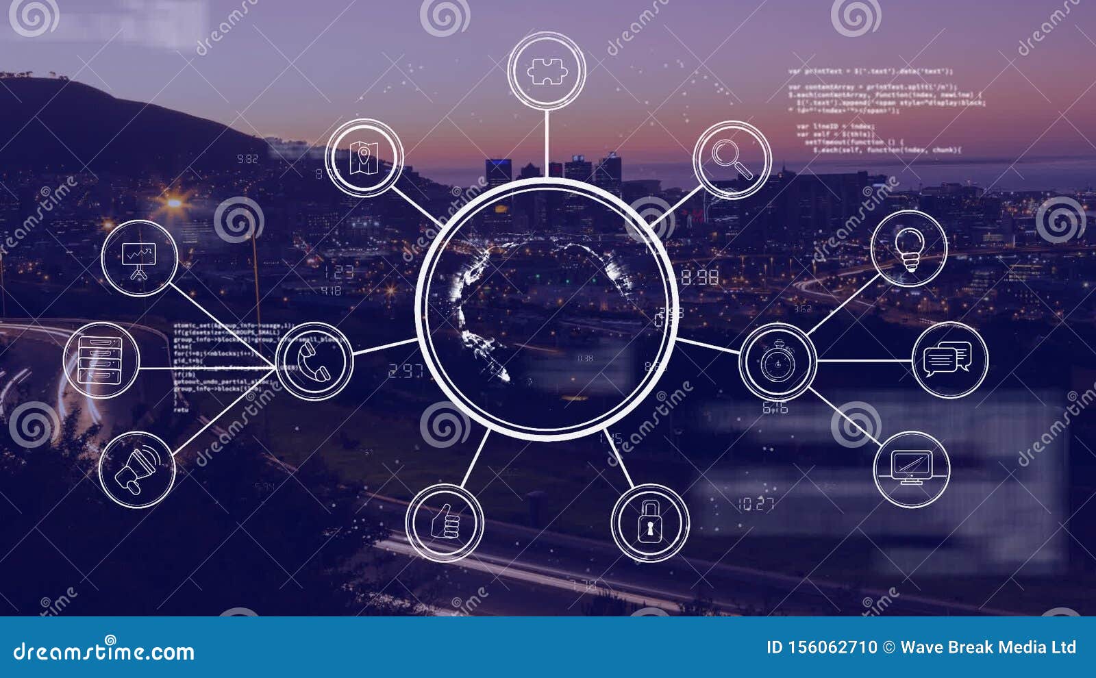 Globe Spinning with Data and White Connection Network Stock Footage ...