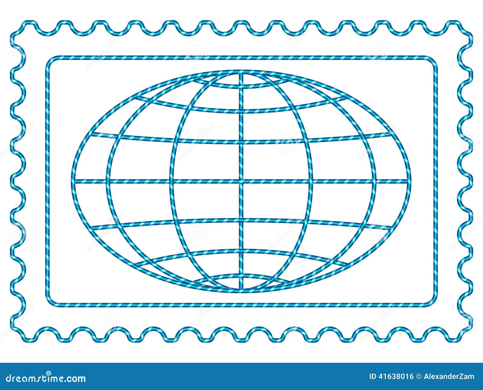 Globe on stamp stock vector. Illustration of earth, clip - 41638016