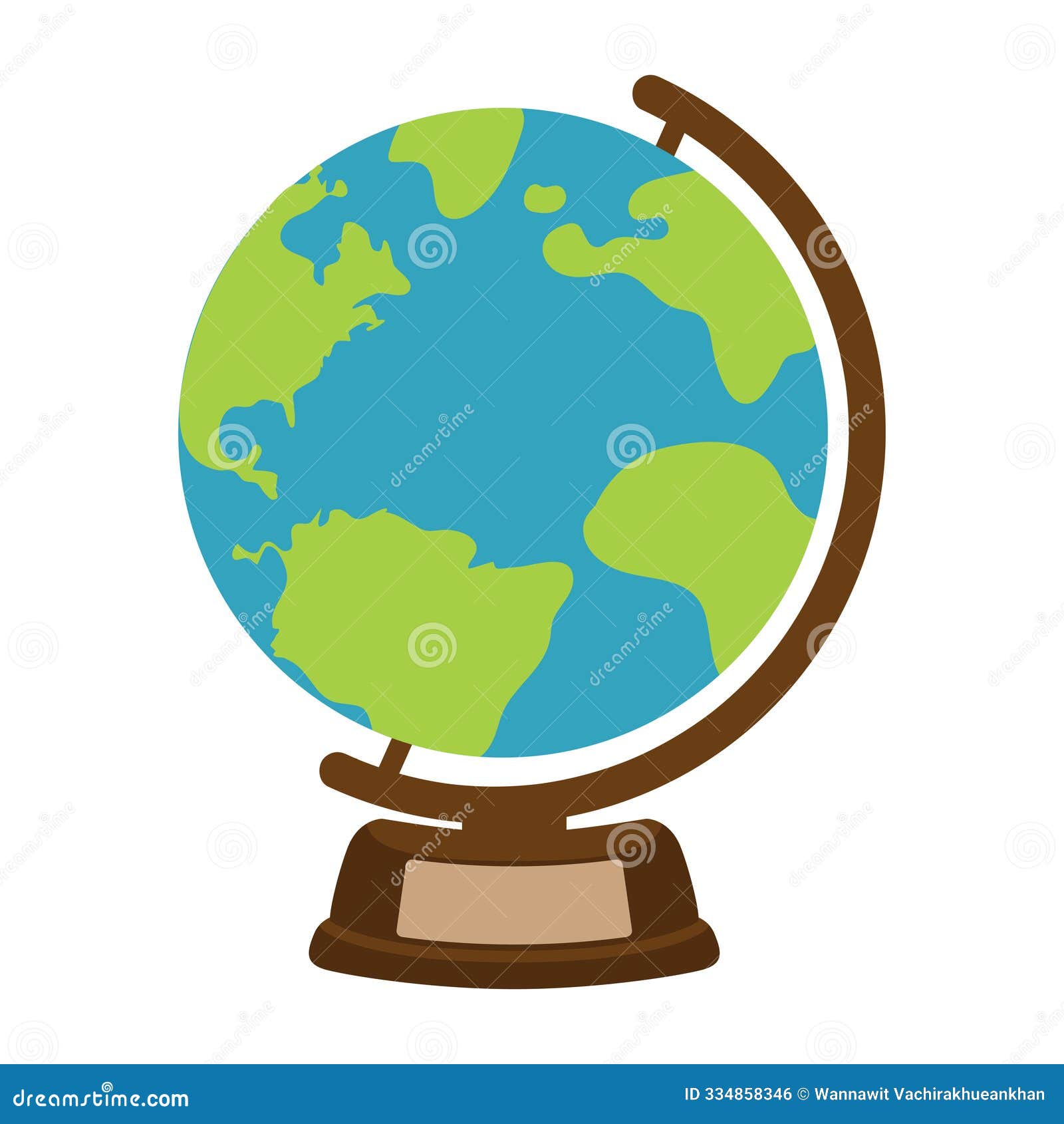 Globe with Stand for Classroom and School Stock Illustration ...