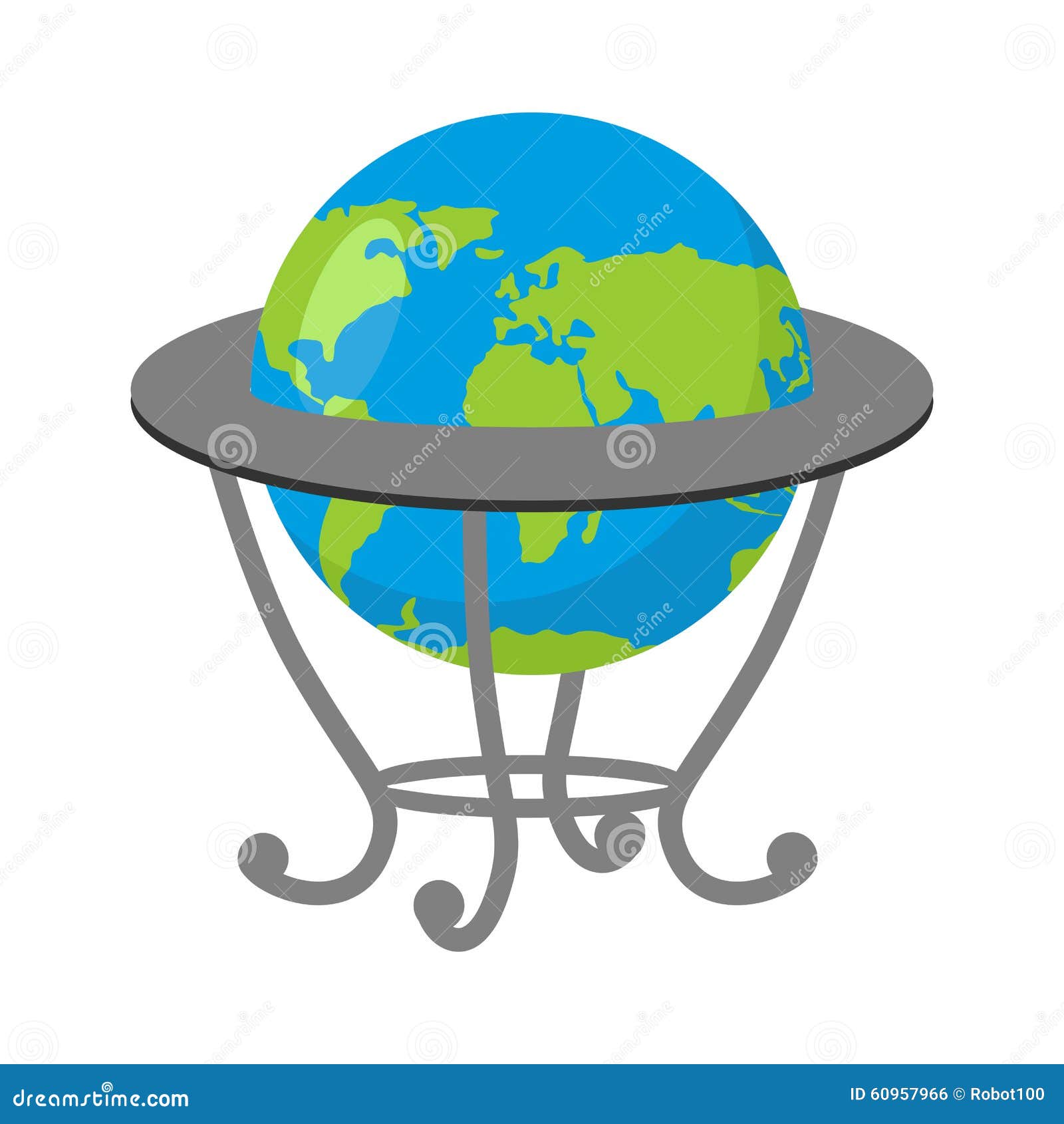 Globe on Stand. Model of Earth Stock Vector - Illustration of graphic ...
