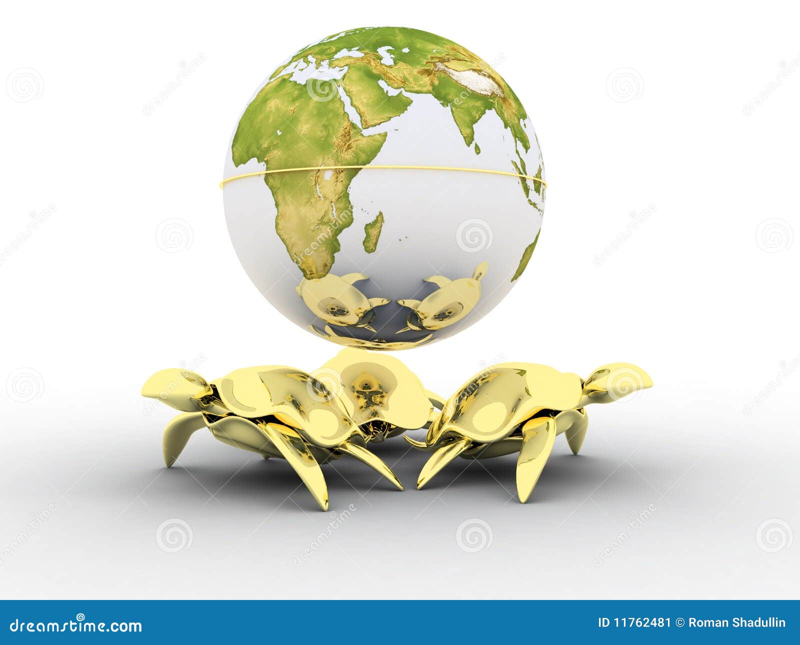 Globe standing on turtles stock illustration. Illustration of school ...