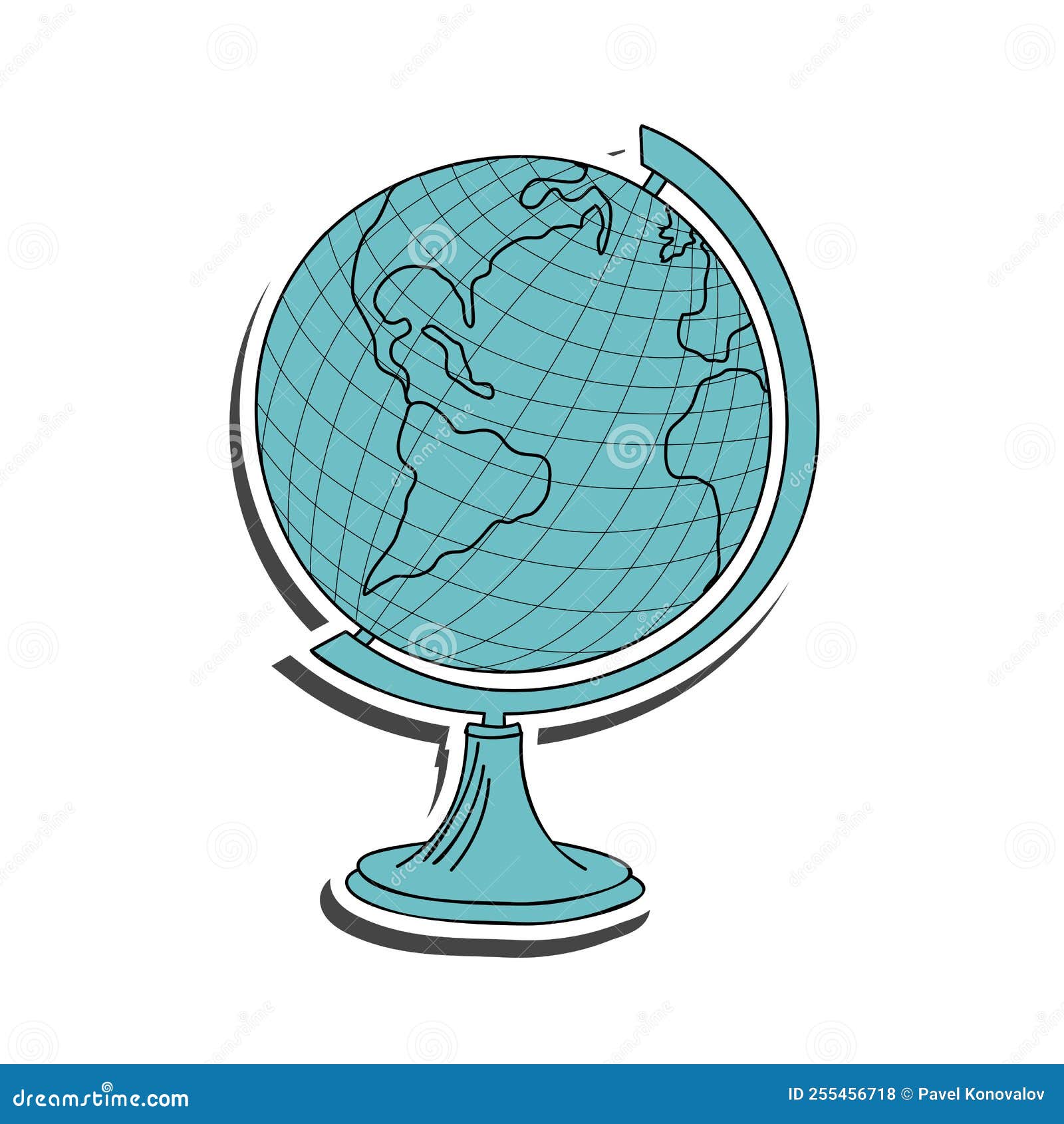 Globe Sticker stock vector. Illustration of continent - 255456718