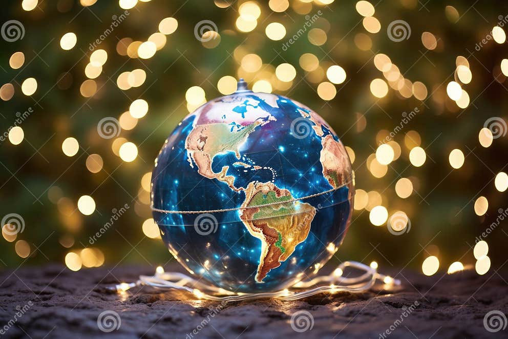 A Globe with a String Wrapped Around it. Generative AI Image. Stock ...
