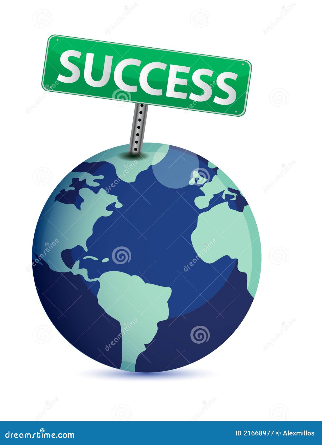 Globe with a success sign stock vector. Illustration of symbol - 21668977