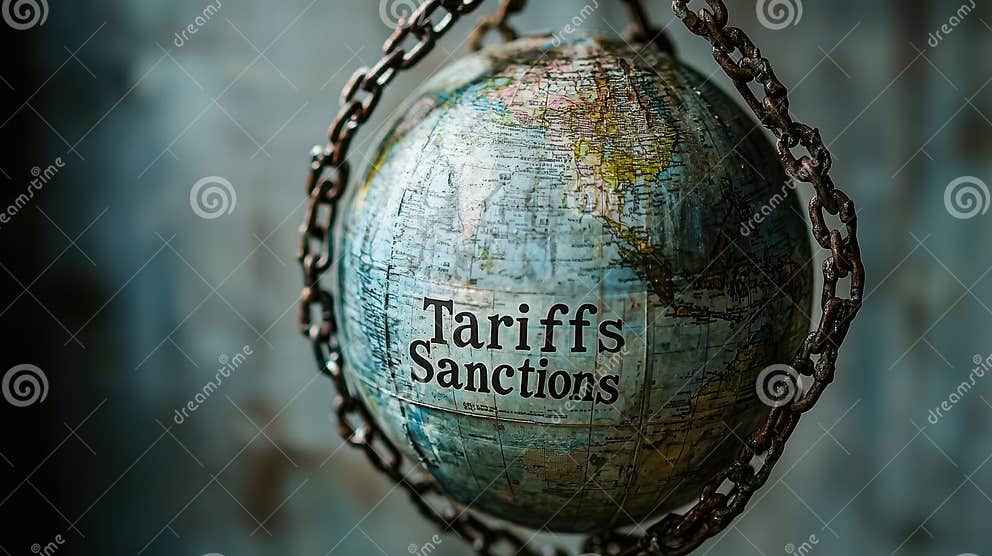 Globe Surrounded by Heavy Chains Symbolizing Burden Stock Illustration ...