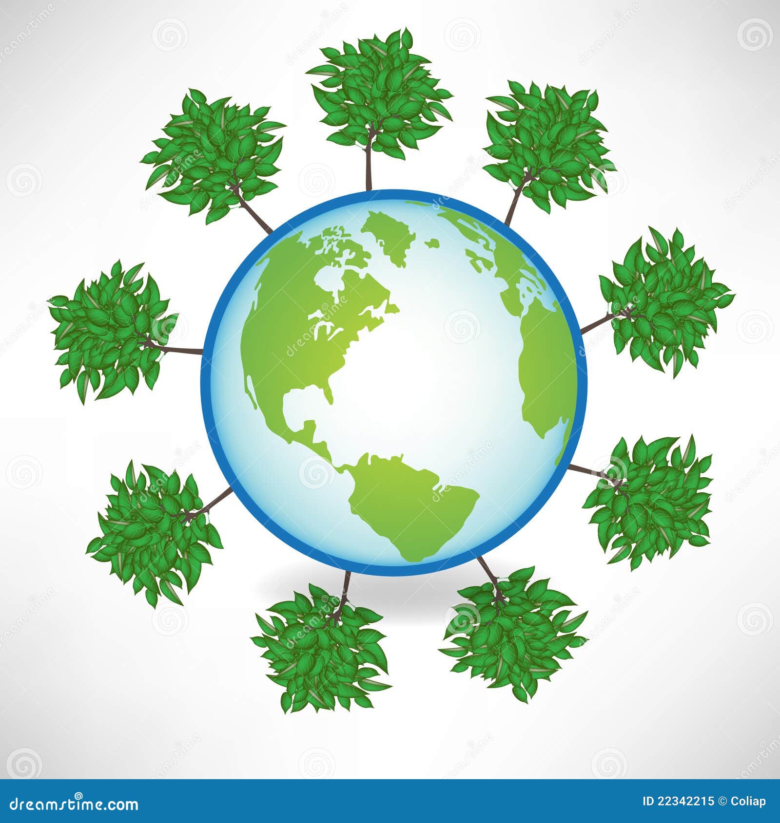 Globe surrounded by trees stock vector. Illustration of climate - 22342215