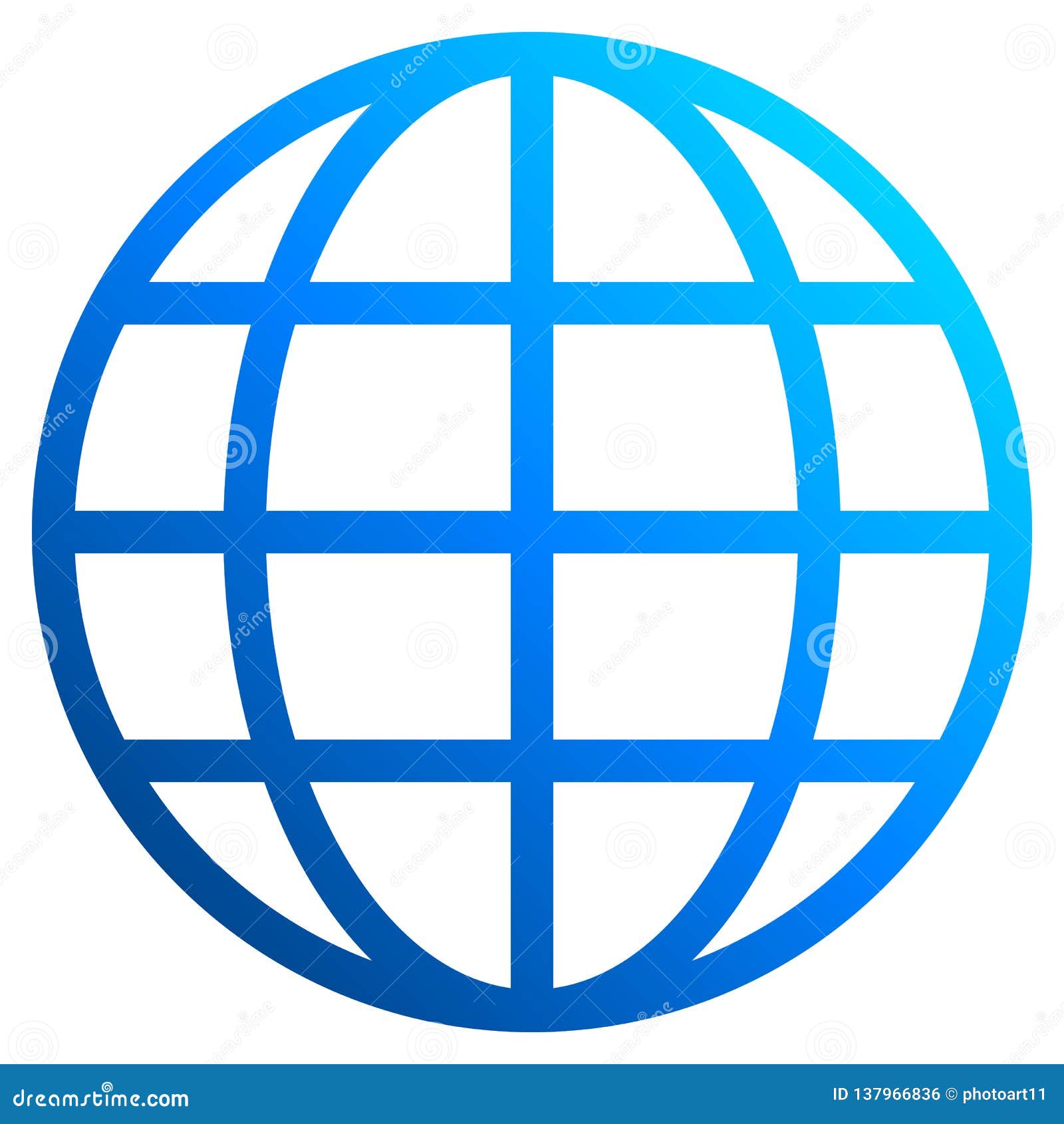 Globe Symbol Icon - Blue Gradient, Isolated - Vector Stock Vector ...