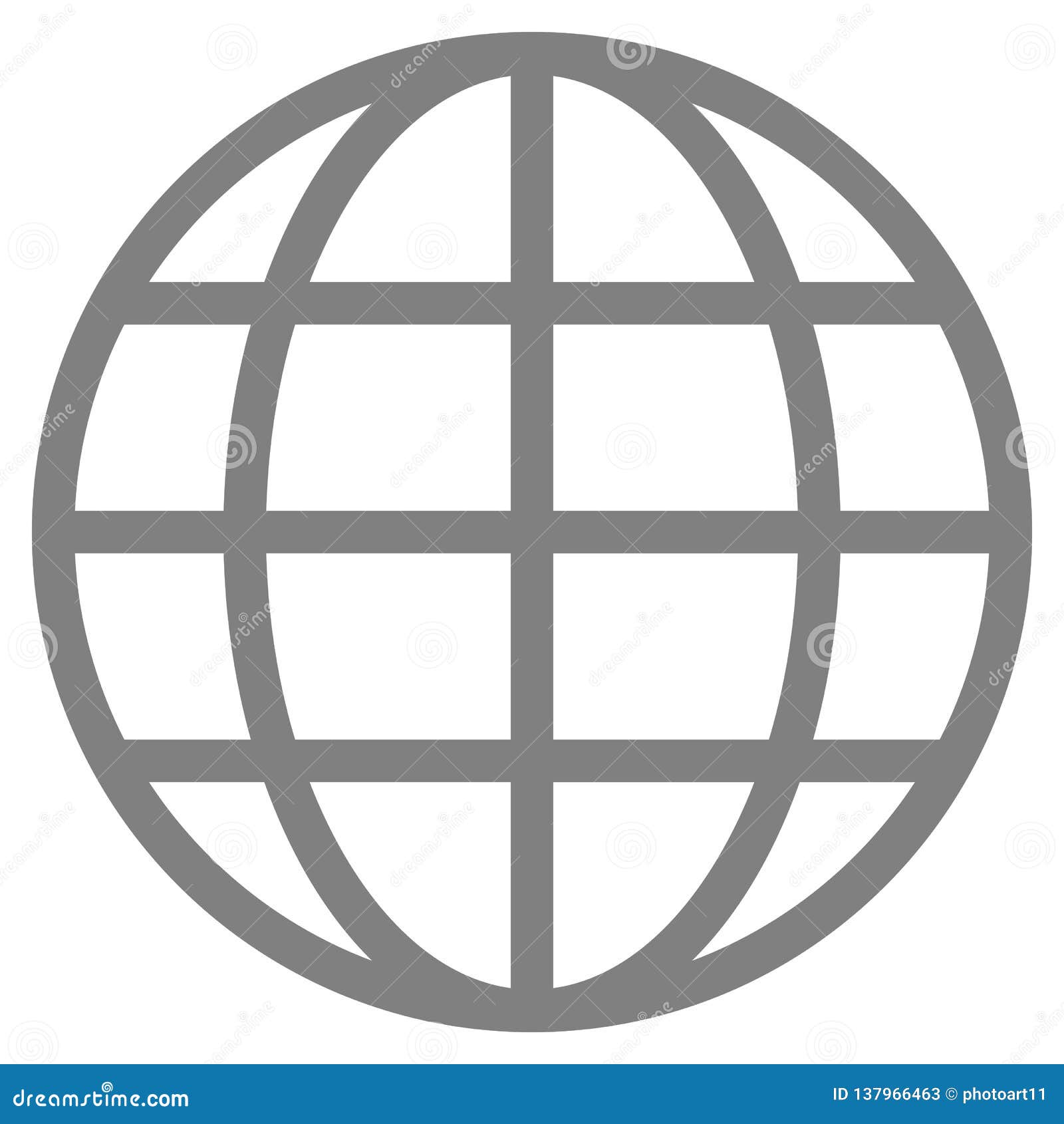 Globe Symbol Icon - Gray Simple, Isolated - Vector Stock Vector ...