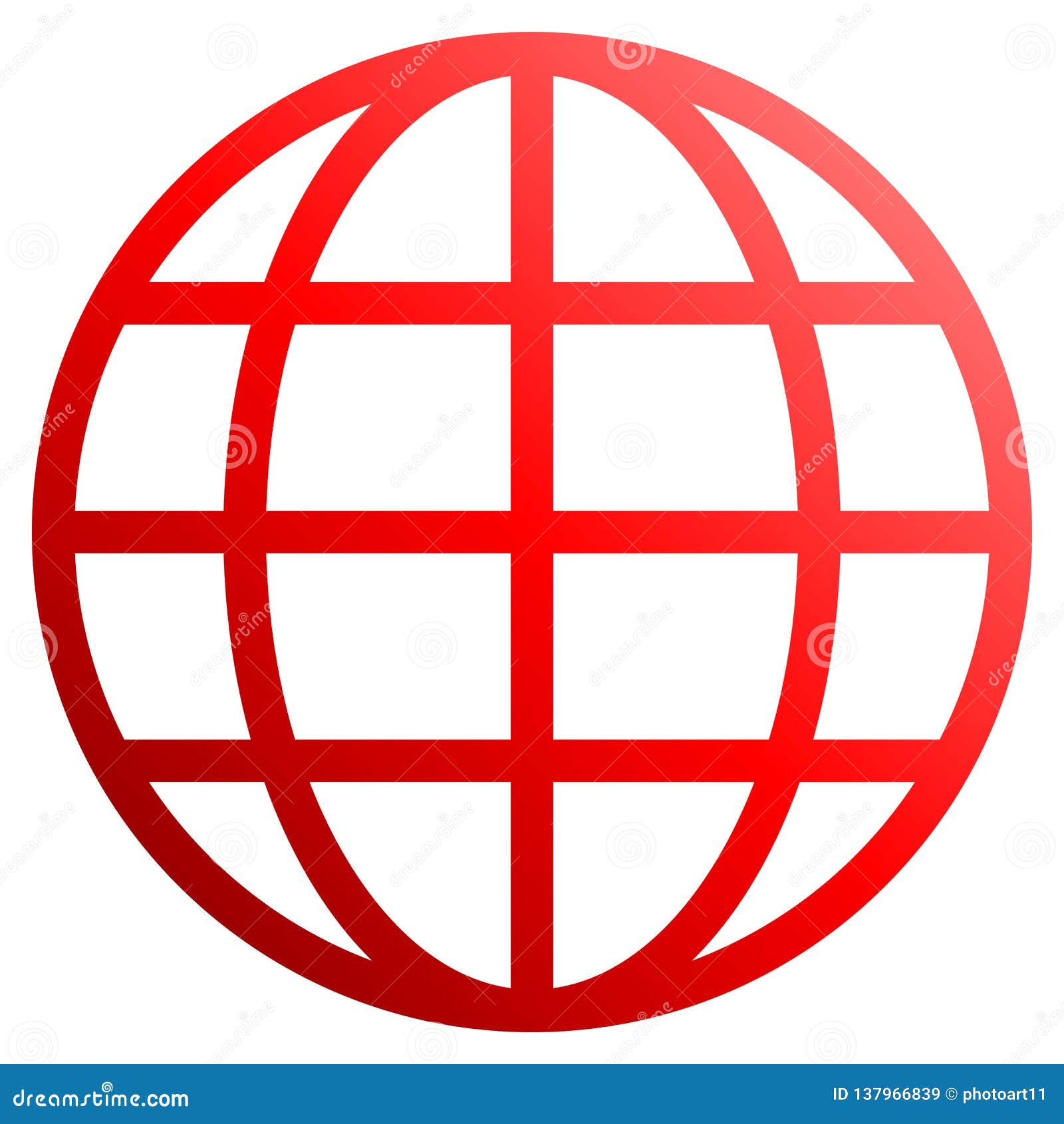 Globe Symbol Icon - Red Gradient, Isolated - Vector Stock Vector ...