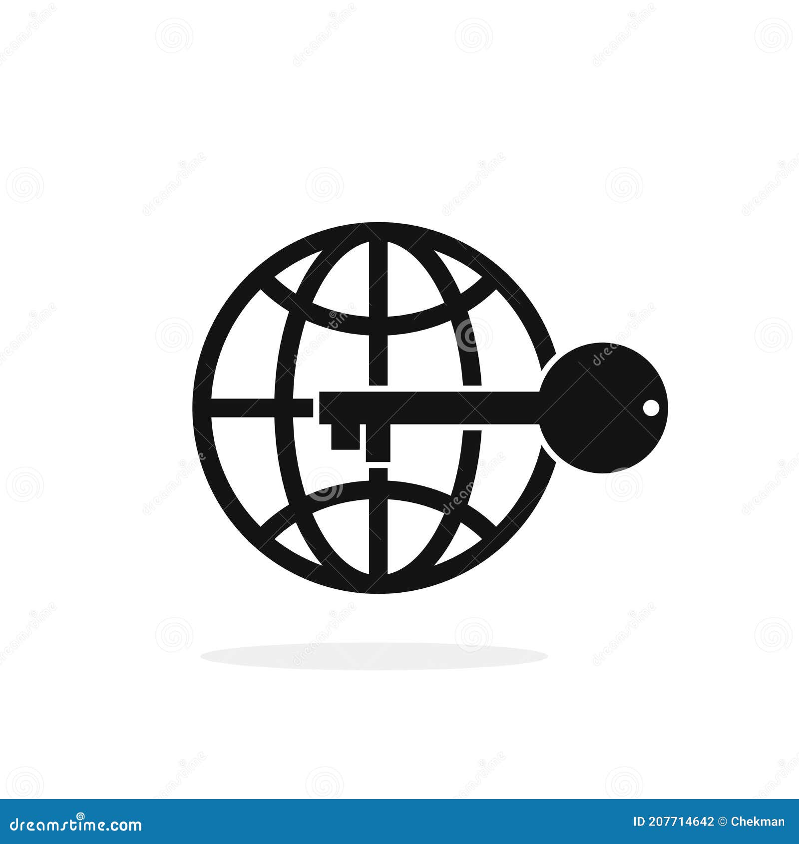Globe Symbol with Key. Conceptual Vector Illustration Stock ...
