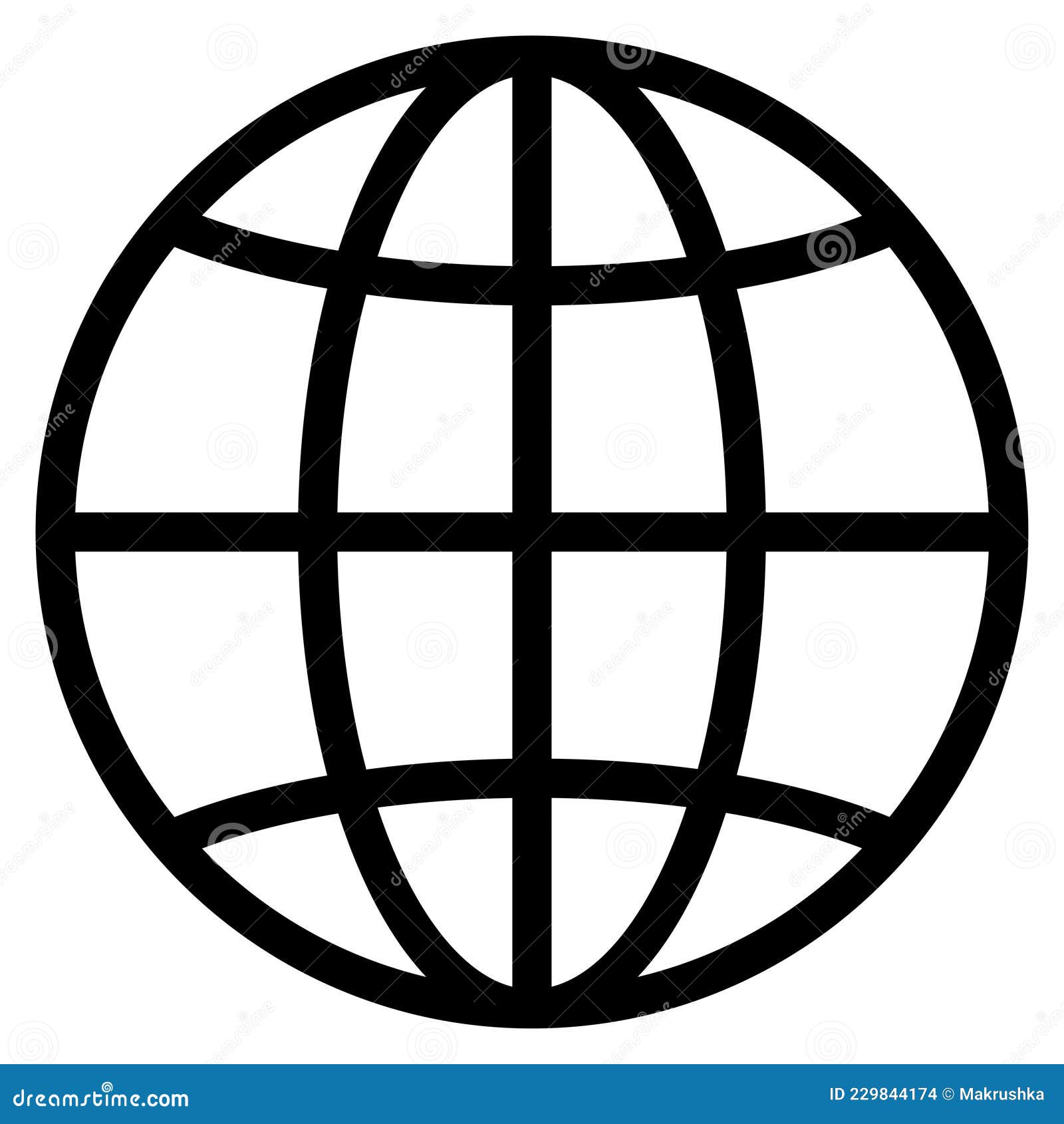 Globe Symbol. World Sign. Planet Earth in Circle Stock Illustration ...