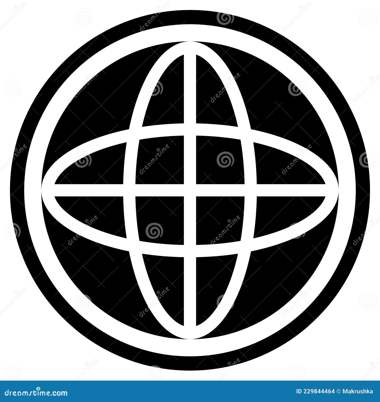 Globe Symbol. World Sign. Planet Earth in Circle Stock Illustration ...
