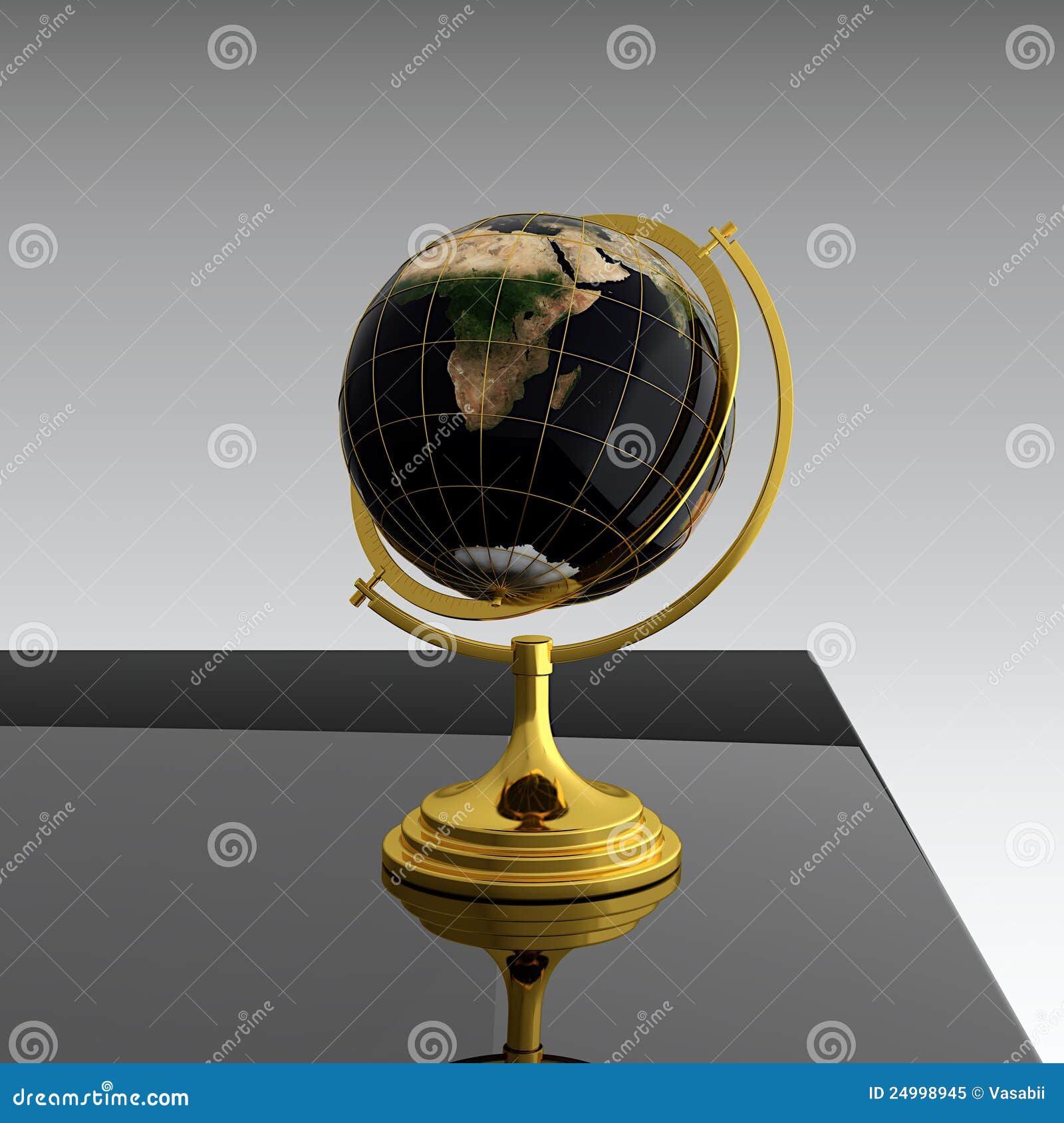 Globe on table stock illustration. Illustration of reflection - 24998945