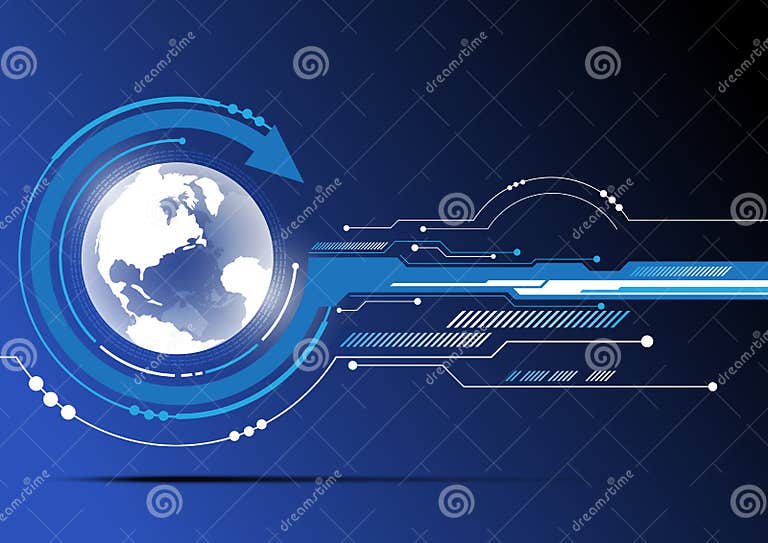 Globe and Technology Background Stock Vector - Illustration of arrow ...