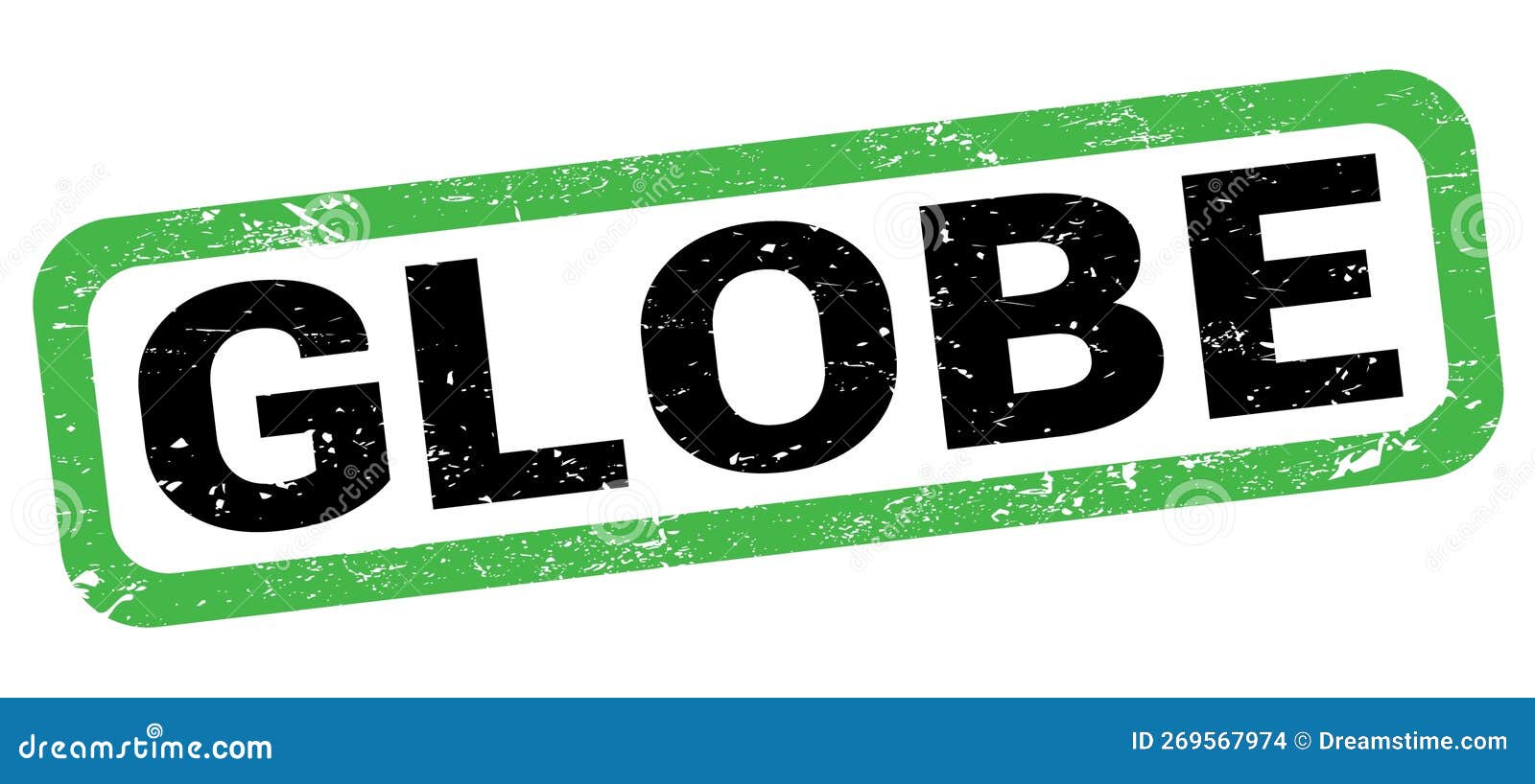GLOBE Text Written on Green-black Rectangle Stamp Stock Illustration ...