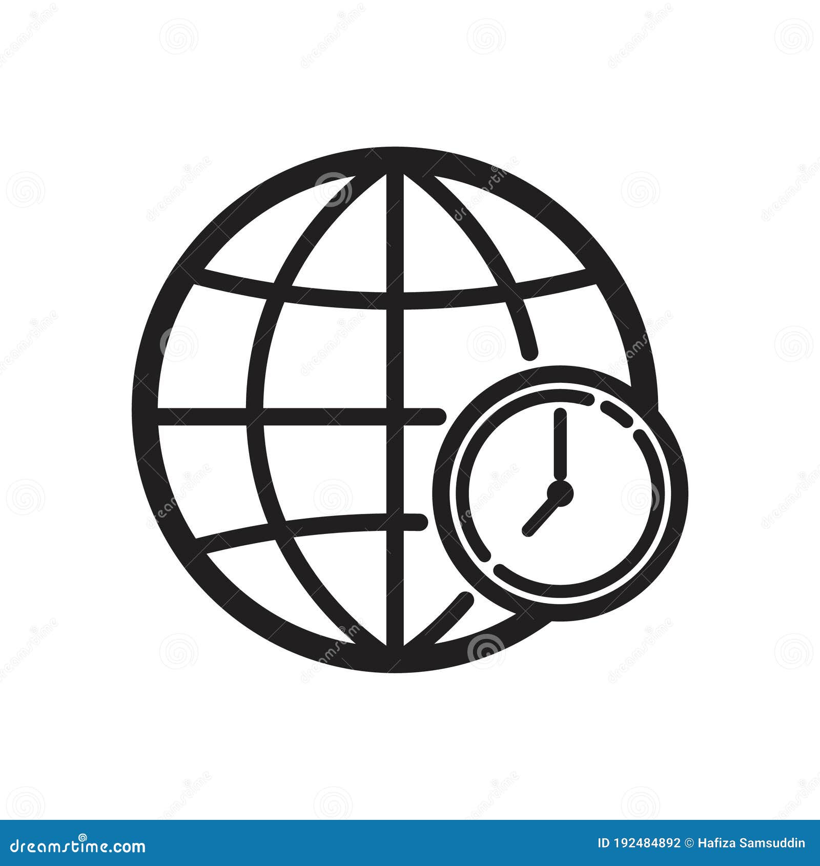 Globe with Timezone Concept Icon. Vector Illustration Decorative Design ...