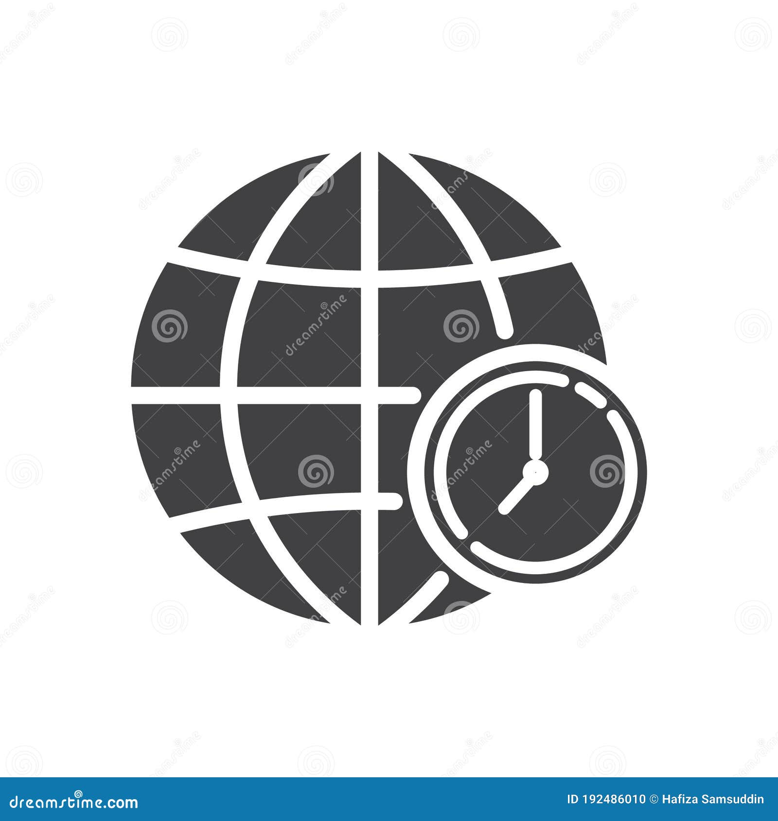 Globe with Timezone Concept Icon. Vector Illustration Decorative Design ...