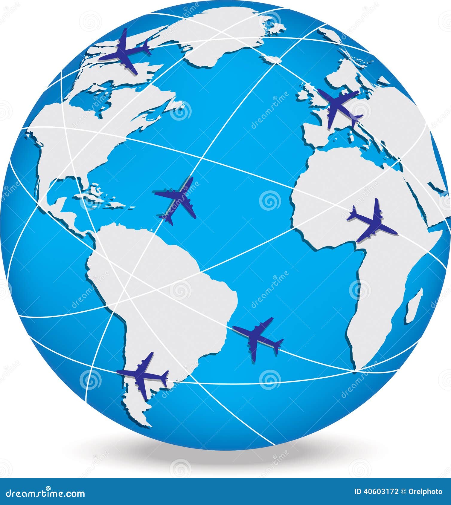 Globe with Trading Paths and Points Stock Vector - Illustration of ...