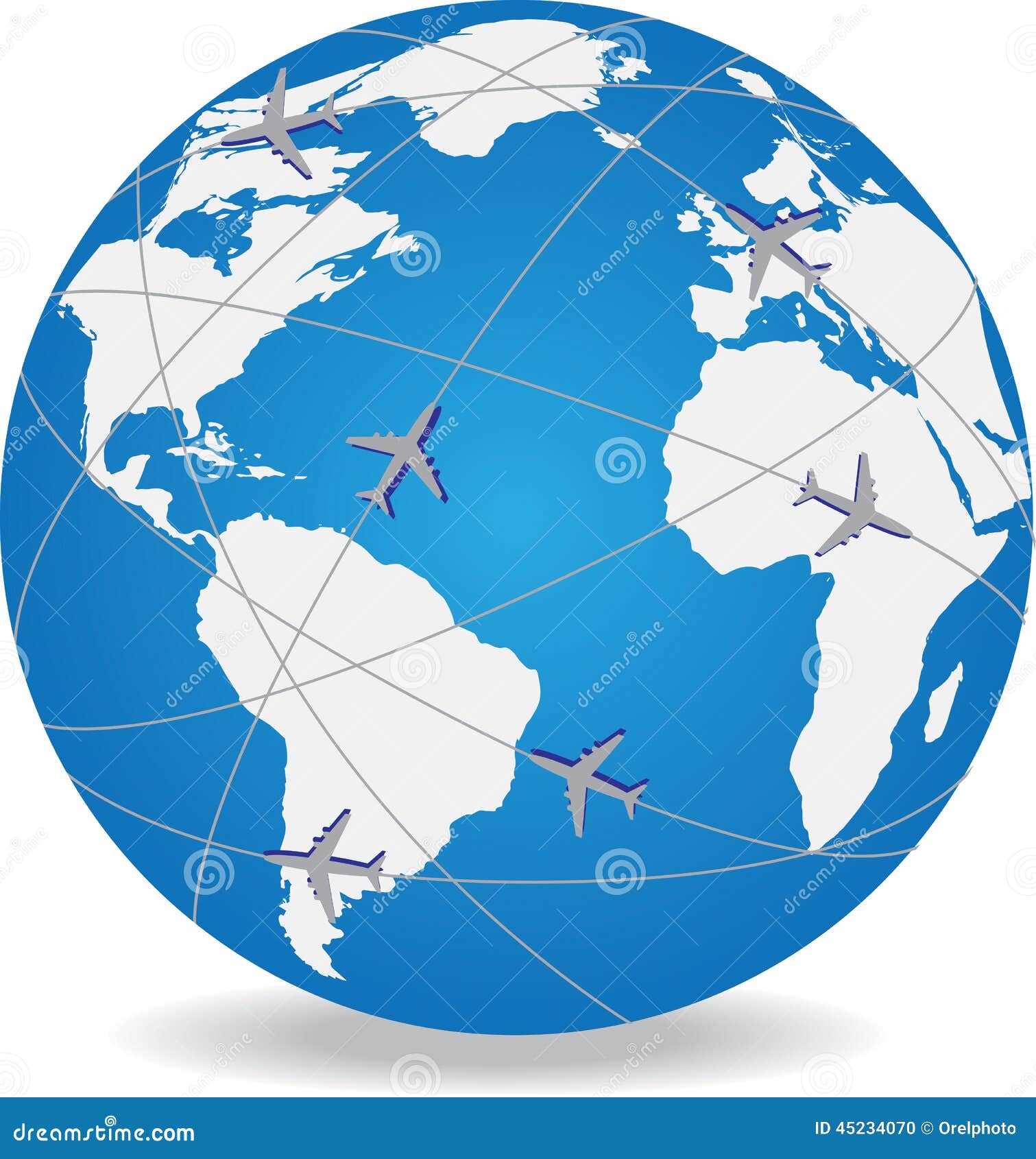 Globe with Trading Paths and Points Stock Vector - Illustration of ...