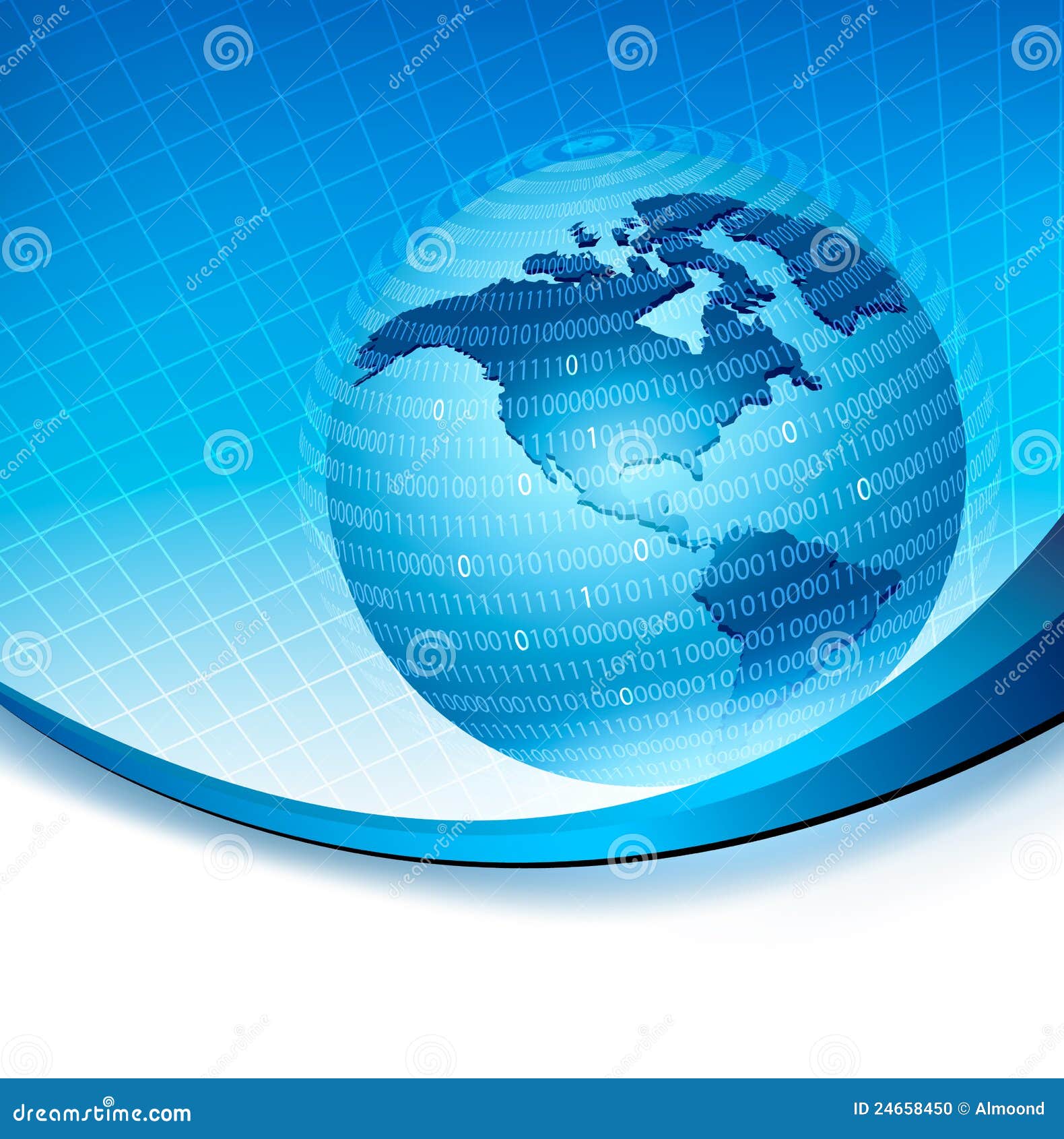 Globe Trapped in a Sphere Made of Binary Code Stock Vector ...