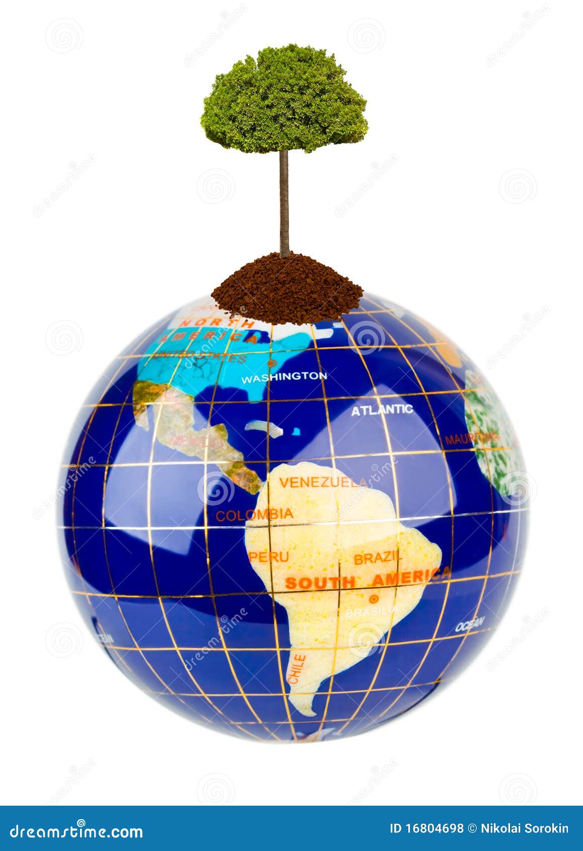 Globe and tree stock photo. Image of agriculture, global - 16804698