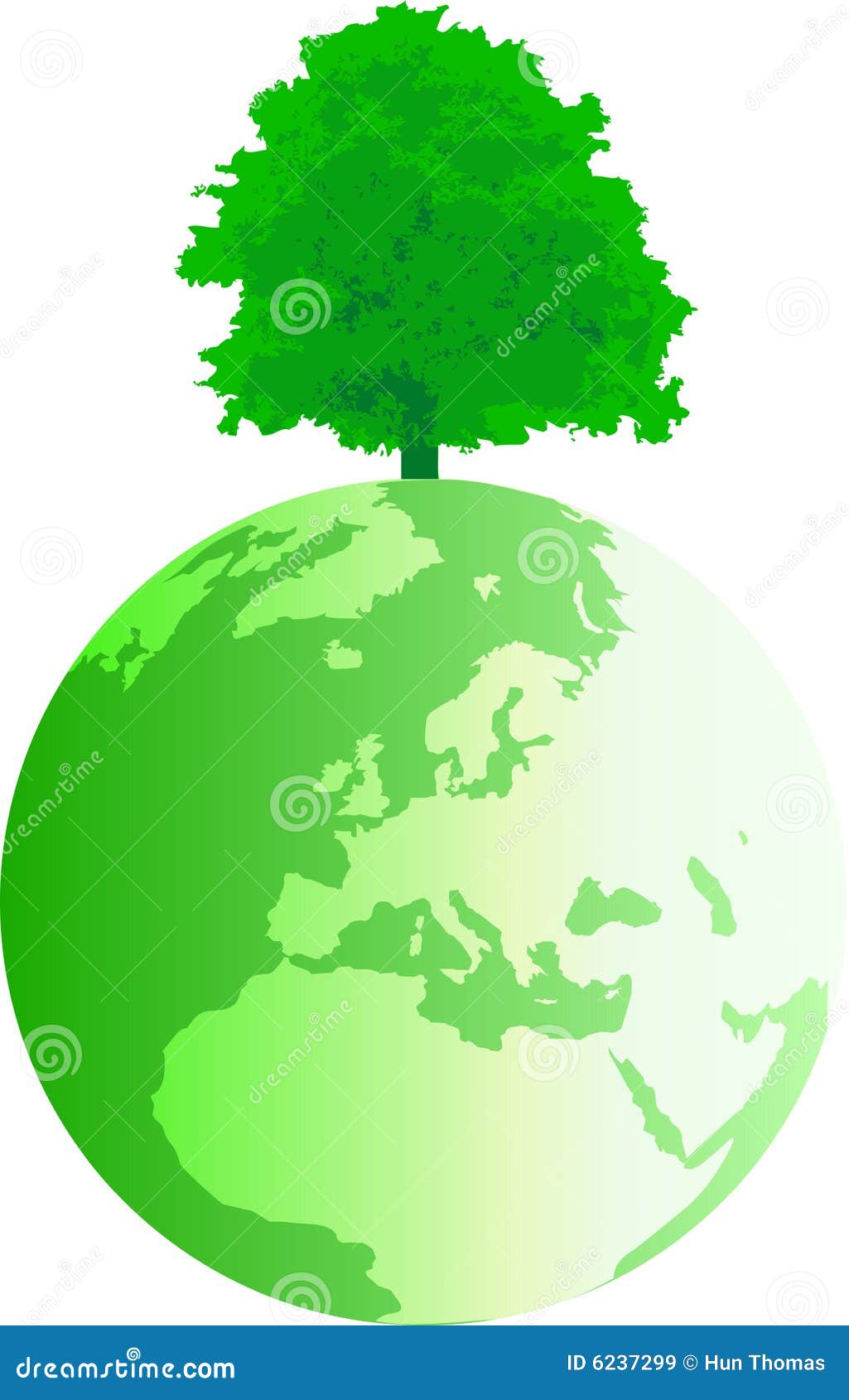 Globe with tree 2 stock vector. Illustration of south - 6237299