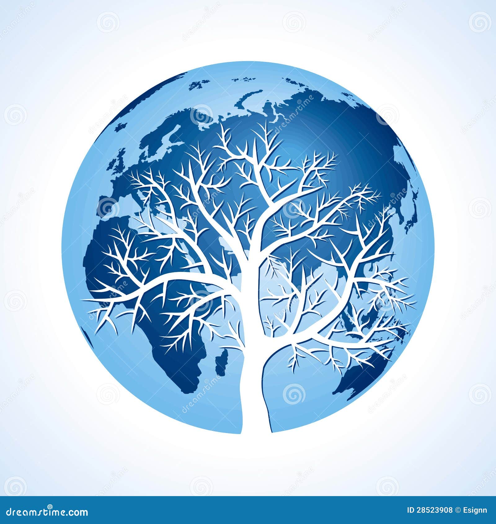 Globe and tree stock vector. Illustration of network - 28523908