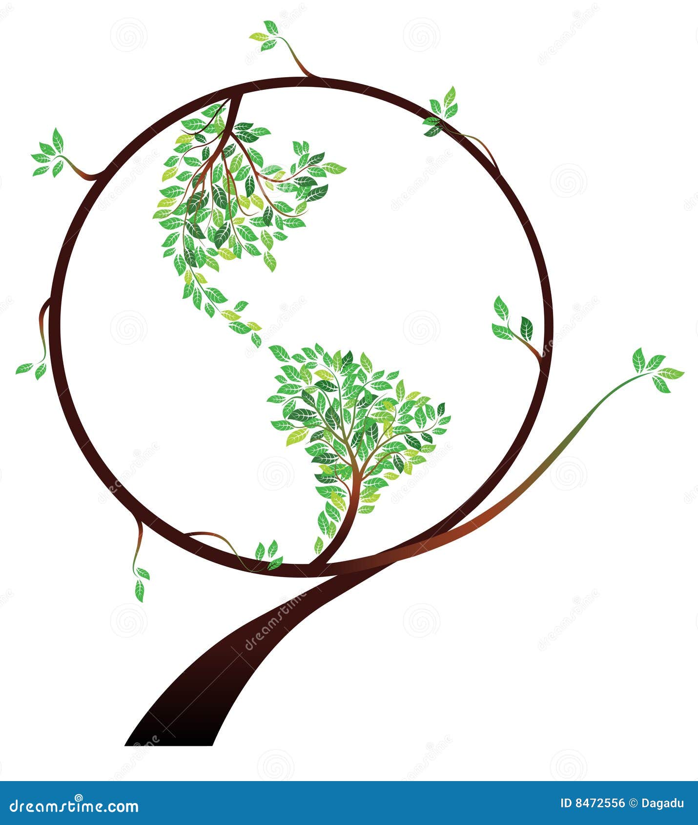 Globe tree stock vector. Illustration of growth, circle - 8472556