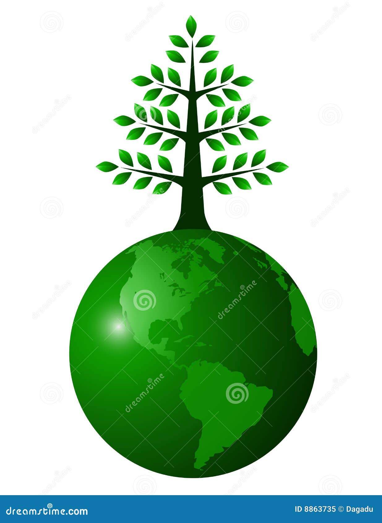 Globe tree stock vector. Illustration of circle, green - 8863735