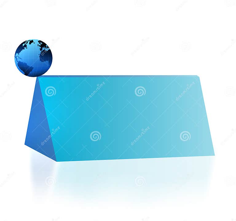 Globe on a triangle stock vector. Illustration of blue - 7559808