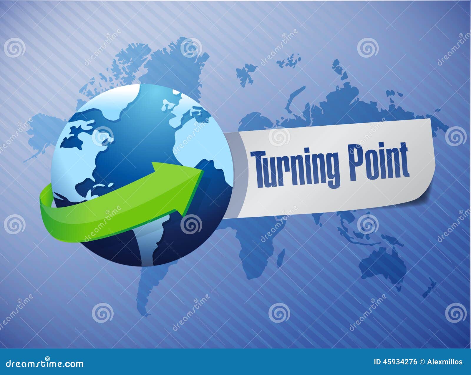 Globe and Turning Point Illustration Stock Illustration - Illustration ...