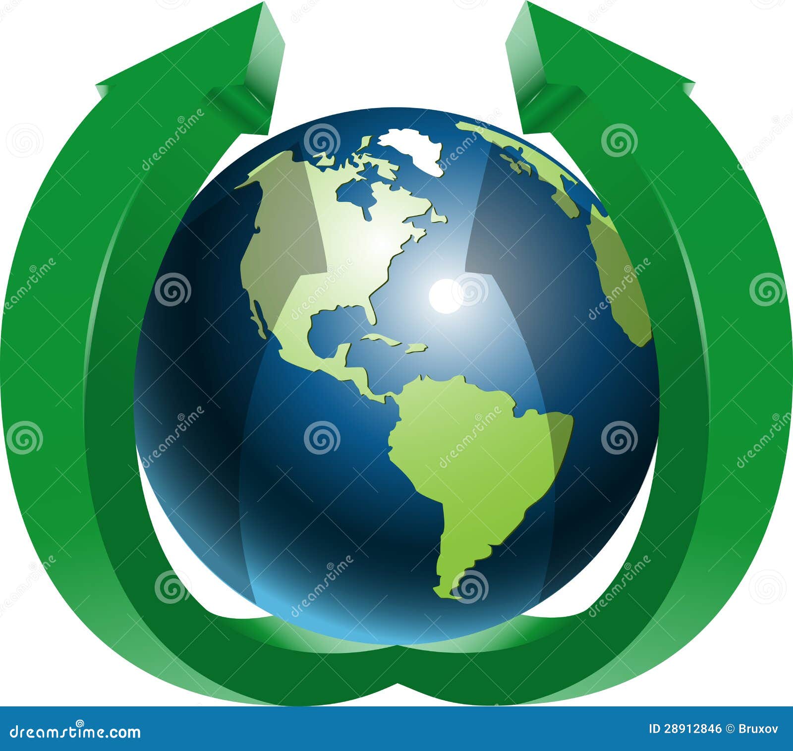 Globe and Two Green Arrows Top Stock Vector - Illustration of graphics ...