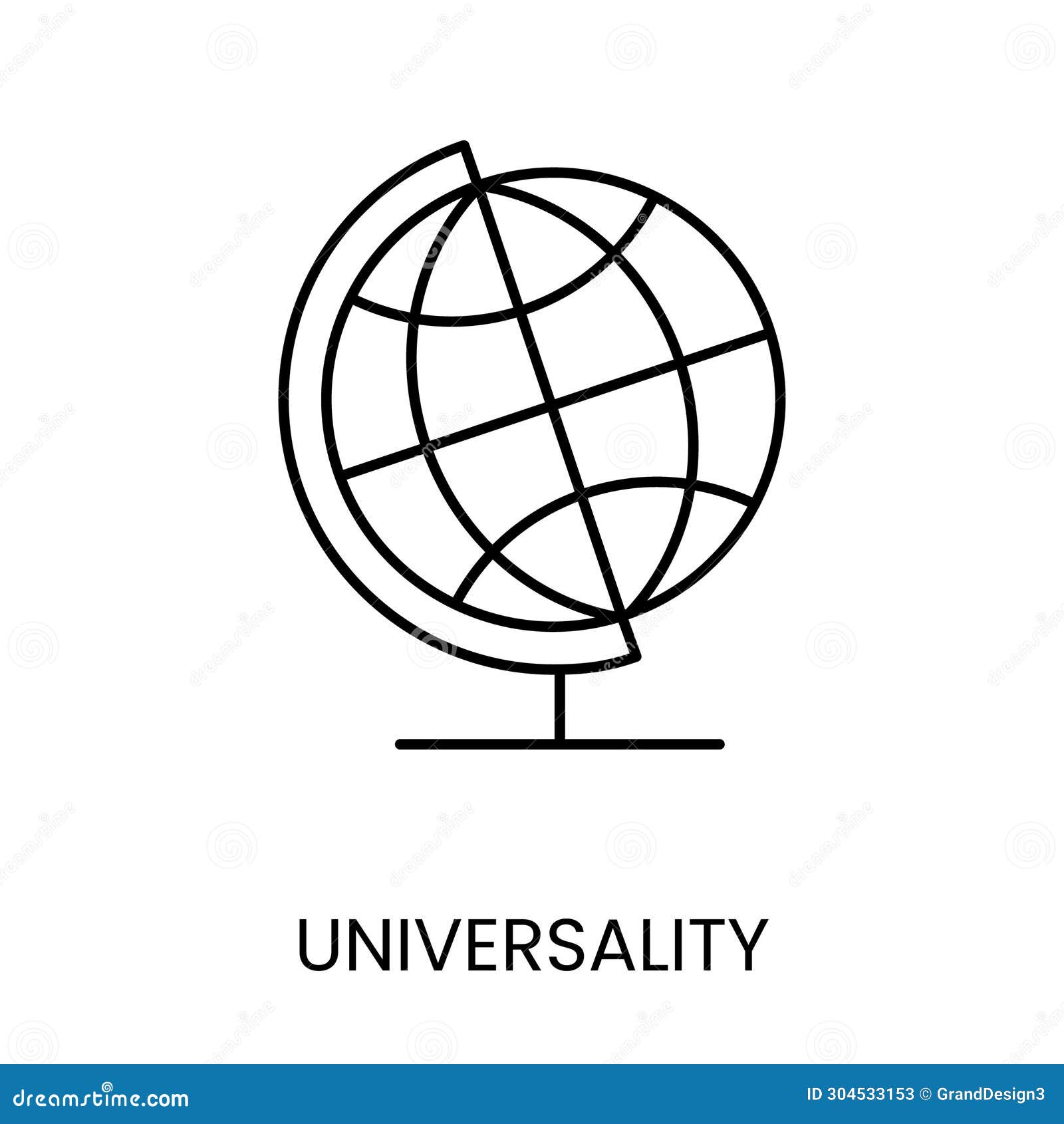 Globe Universality, Linear Icon in Vector Stock Illustration ...