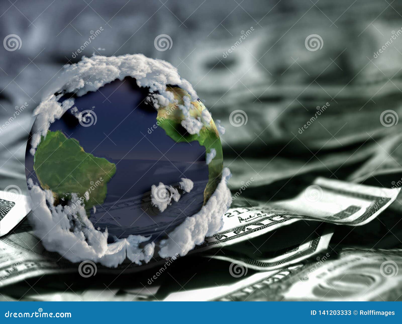 Globe on US dollars stock image. Image of investment - 141203333