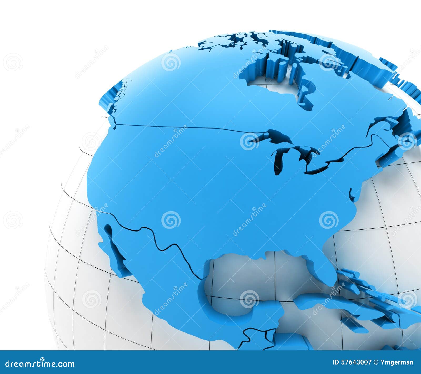 Globe of USA with National Borders Stock Illustration - Illustration of ...