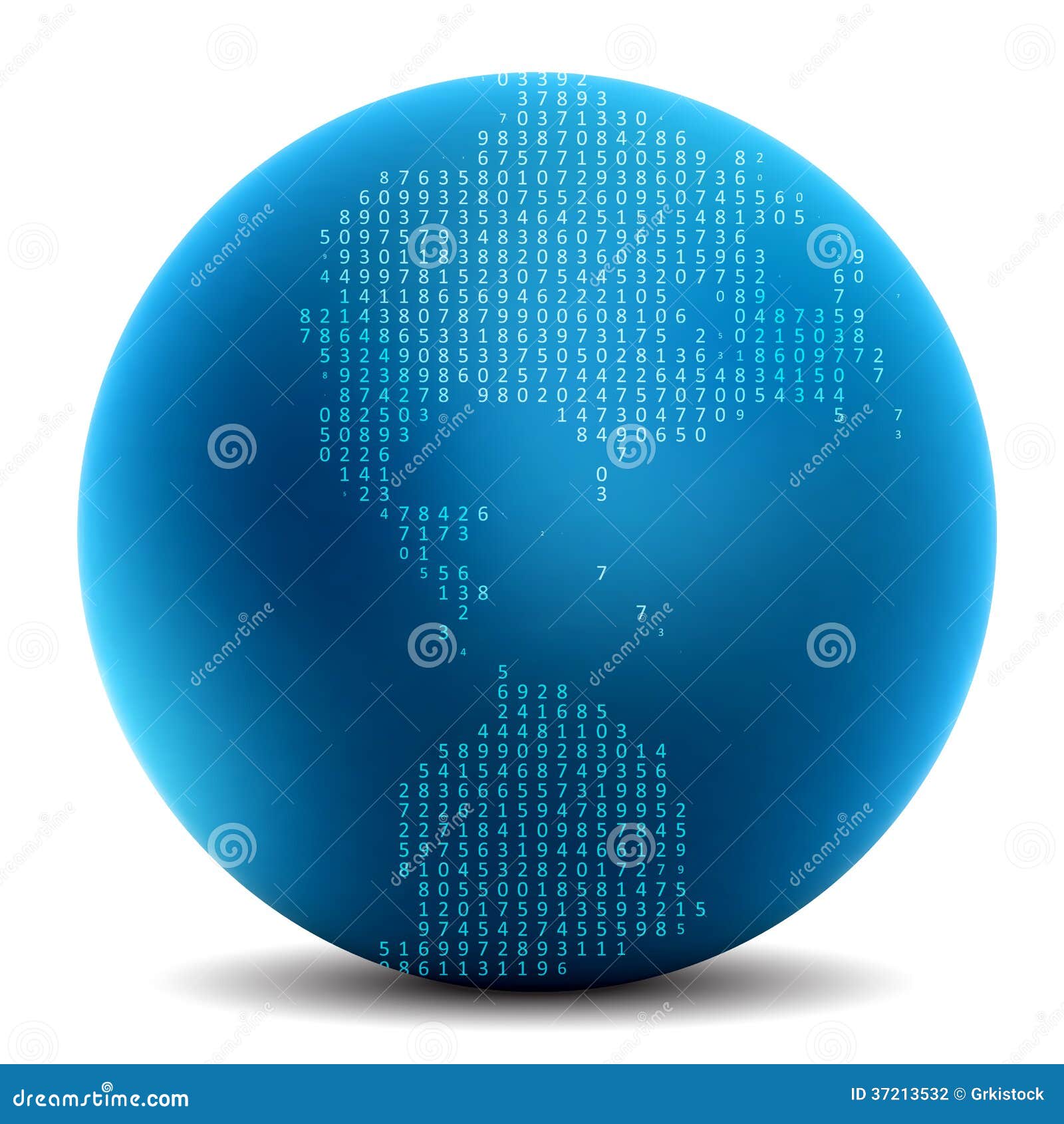 Globe stock vector. Illustration of blue, binary, shadow - 37213532