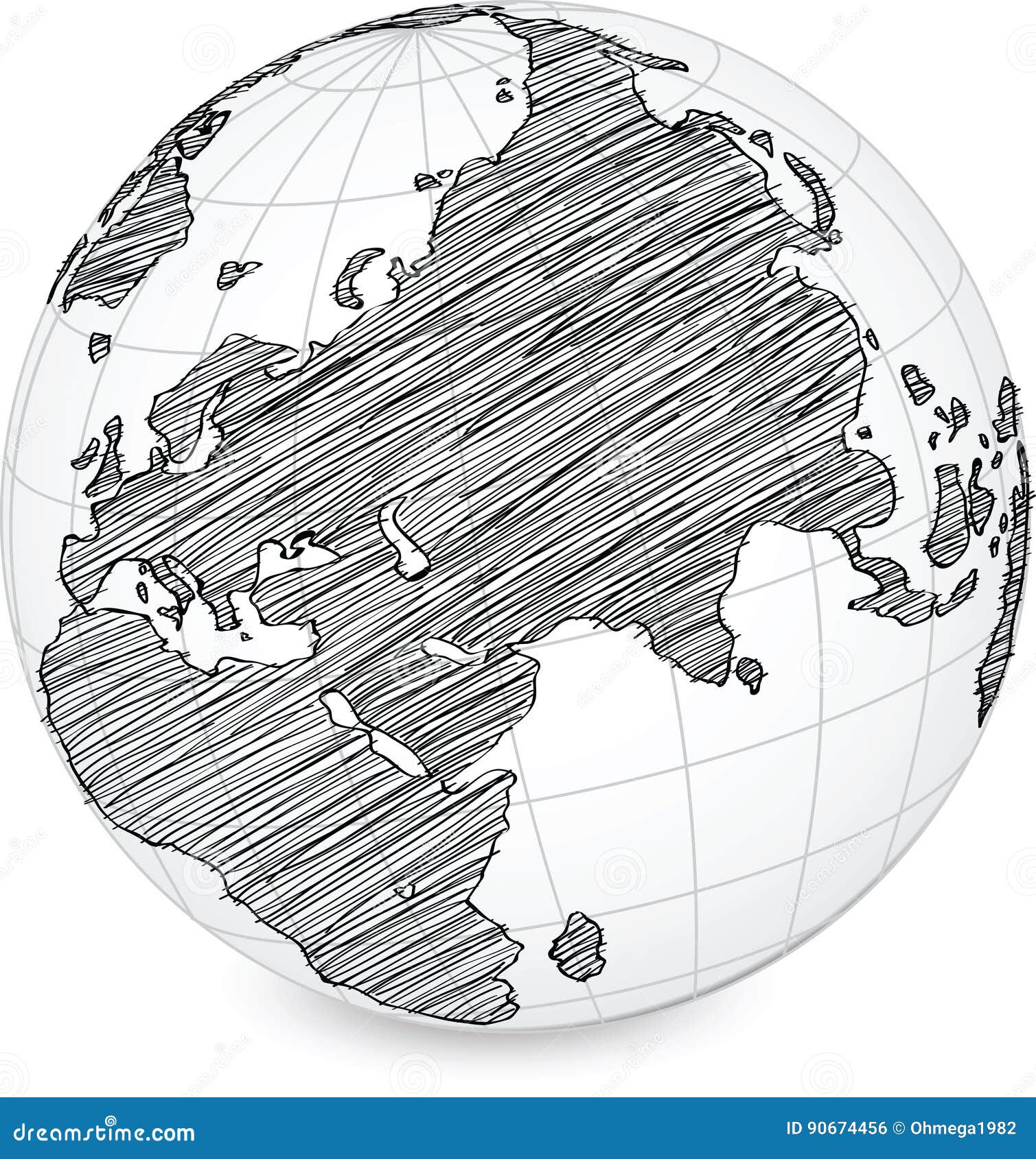 Globe Vector Line Sketched Up Illustrator Stock Vector - Illustration ...