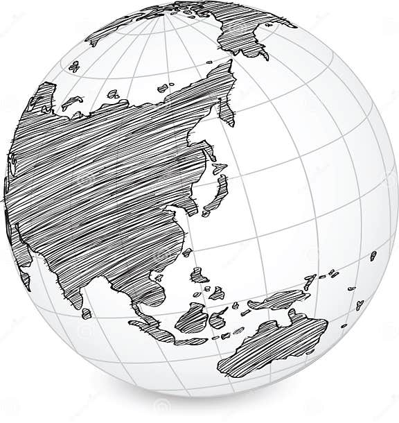 Globe Vector Line Sketched Up Illustrator Stock Vector - Illustration ...
