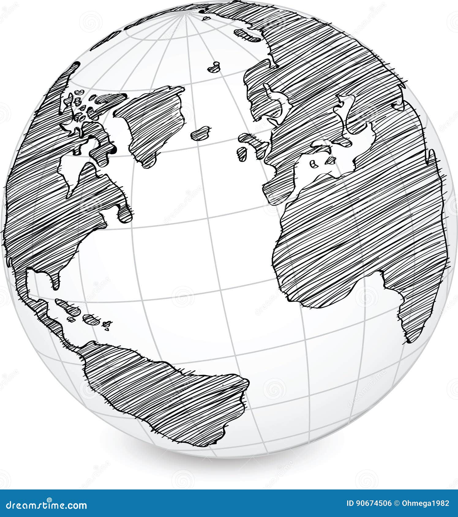 Globe Vector Line Sketched Up Illustrator Stock Vector - Illustration ...
