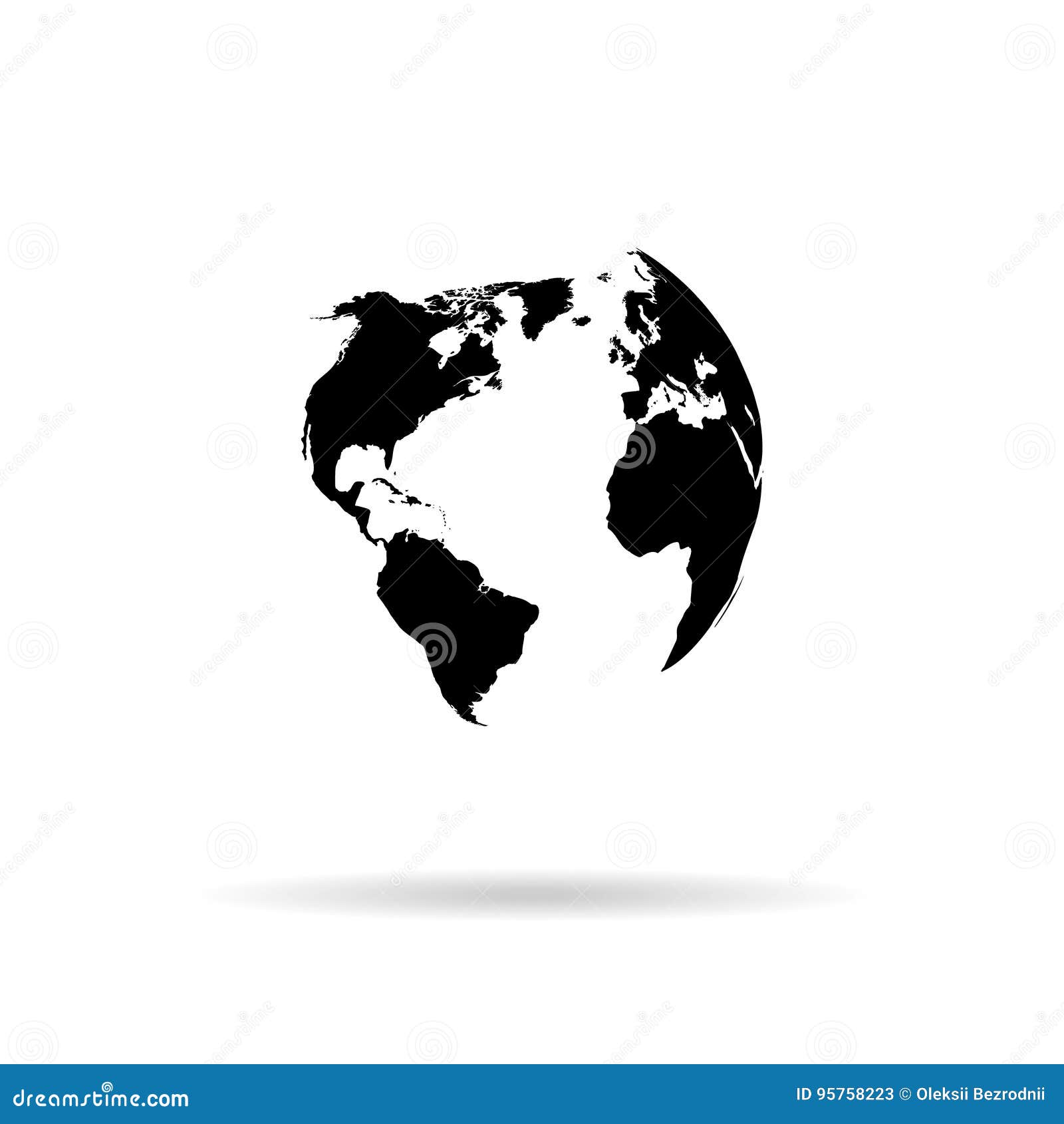 Globe vector silhouette stock vector. Illustration of australium - 95758223