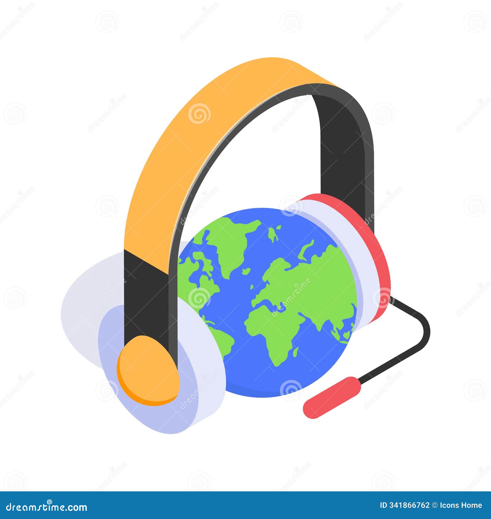 A Globe Wearing a Headset, Symbolizing Global Customer Support or ...
