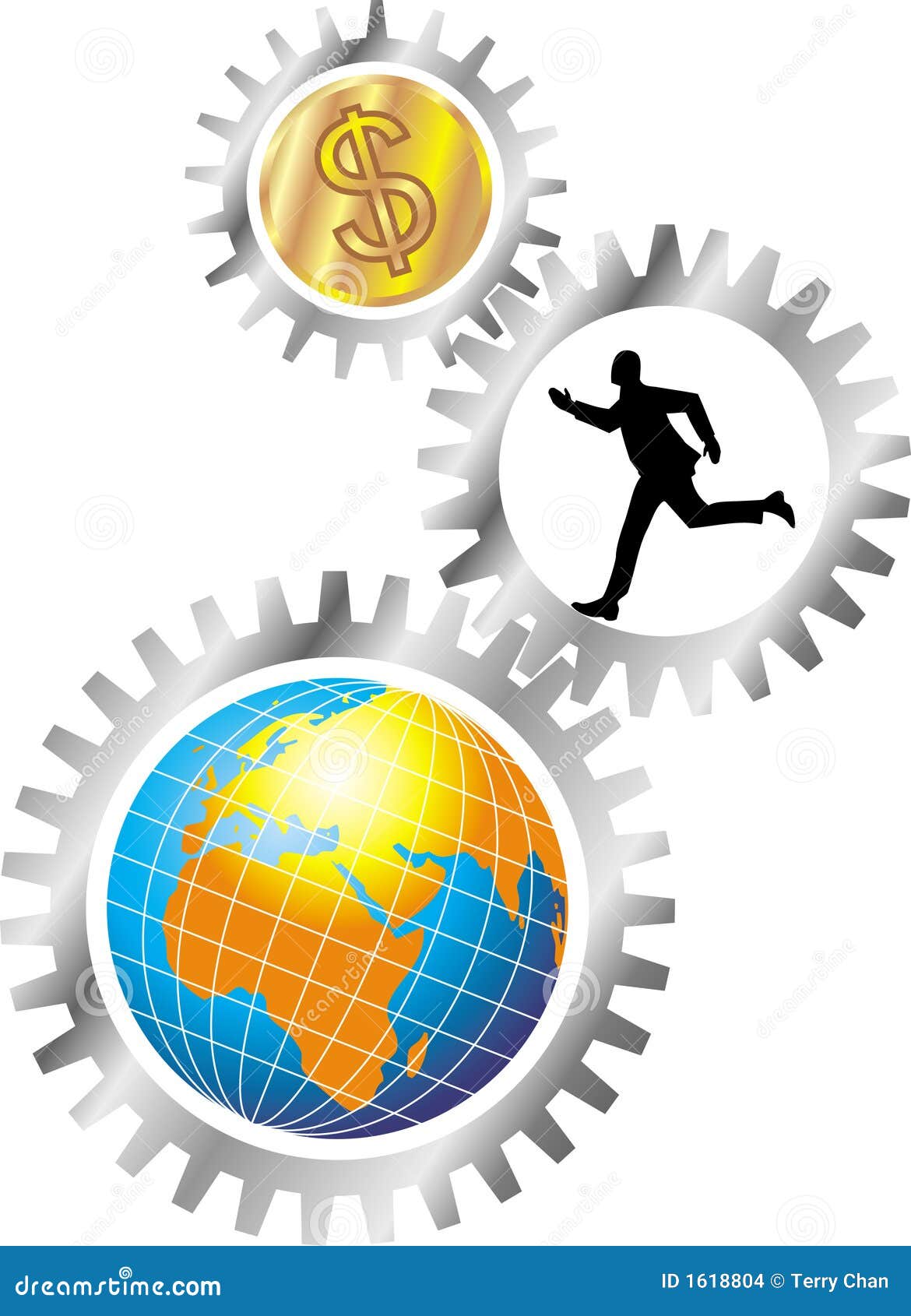 Globe with wheel stock vector. Illustration of abstract - 1618804